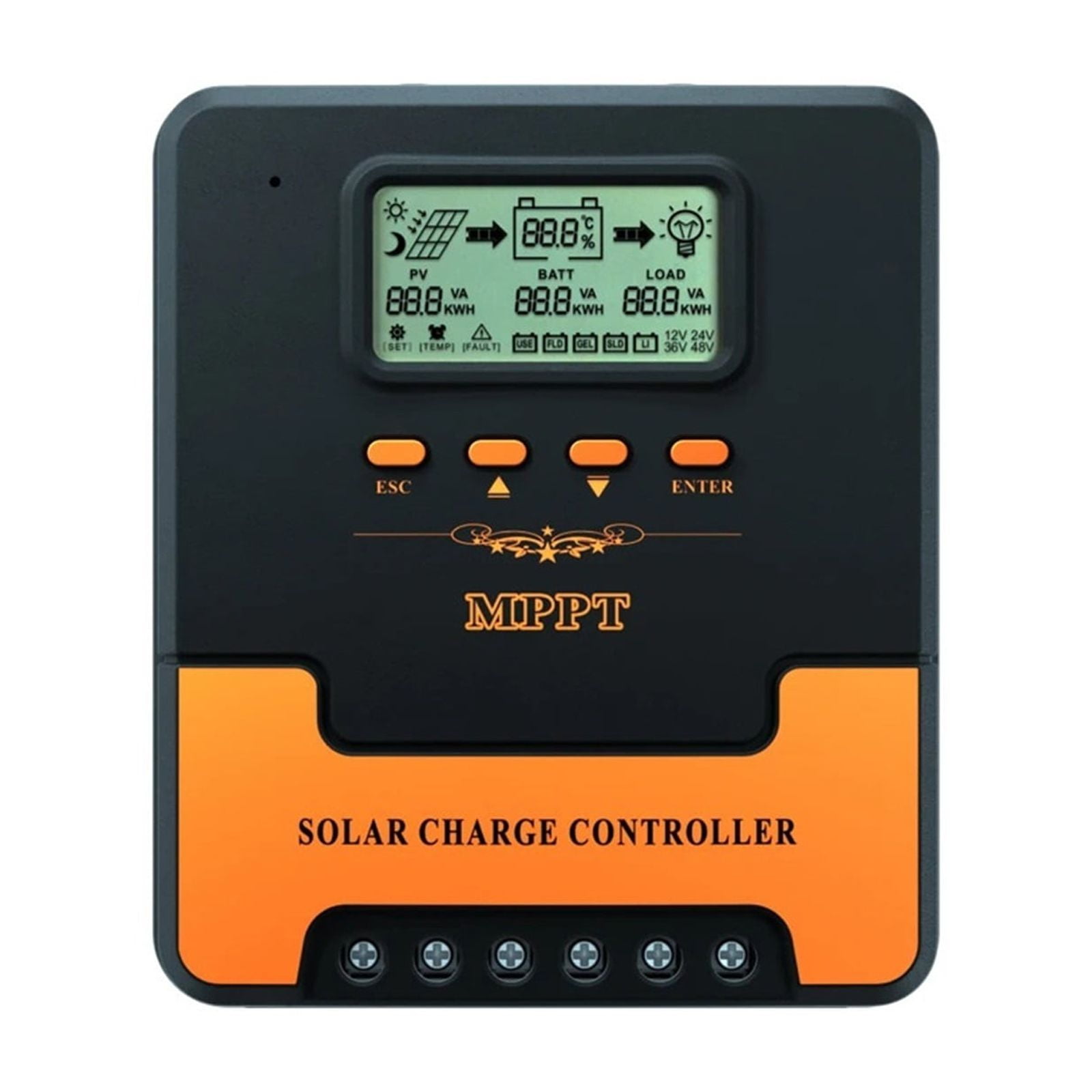 12V 24V Auto MPPT Solar Charge Controller 10A/20A/30A/40A/50A/60A Smart PV Regulator ,Easy to ...