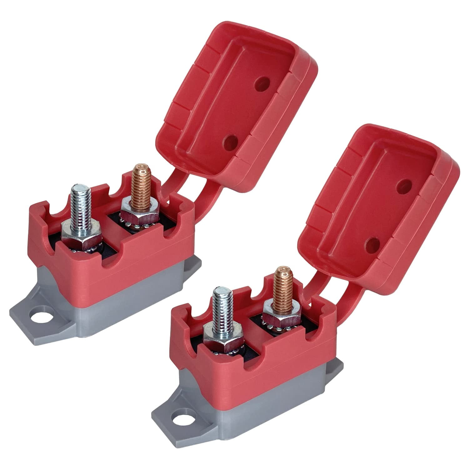 12V - 24V Automatic Reset 50 Amp Circuit Breaker with Cover Stud Bolt ...