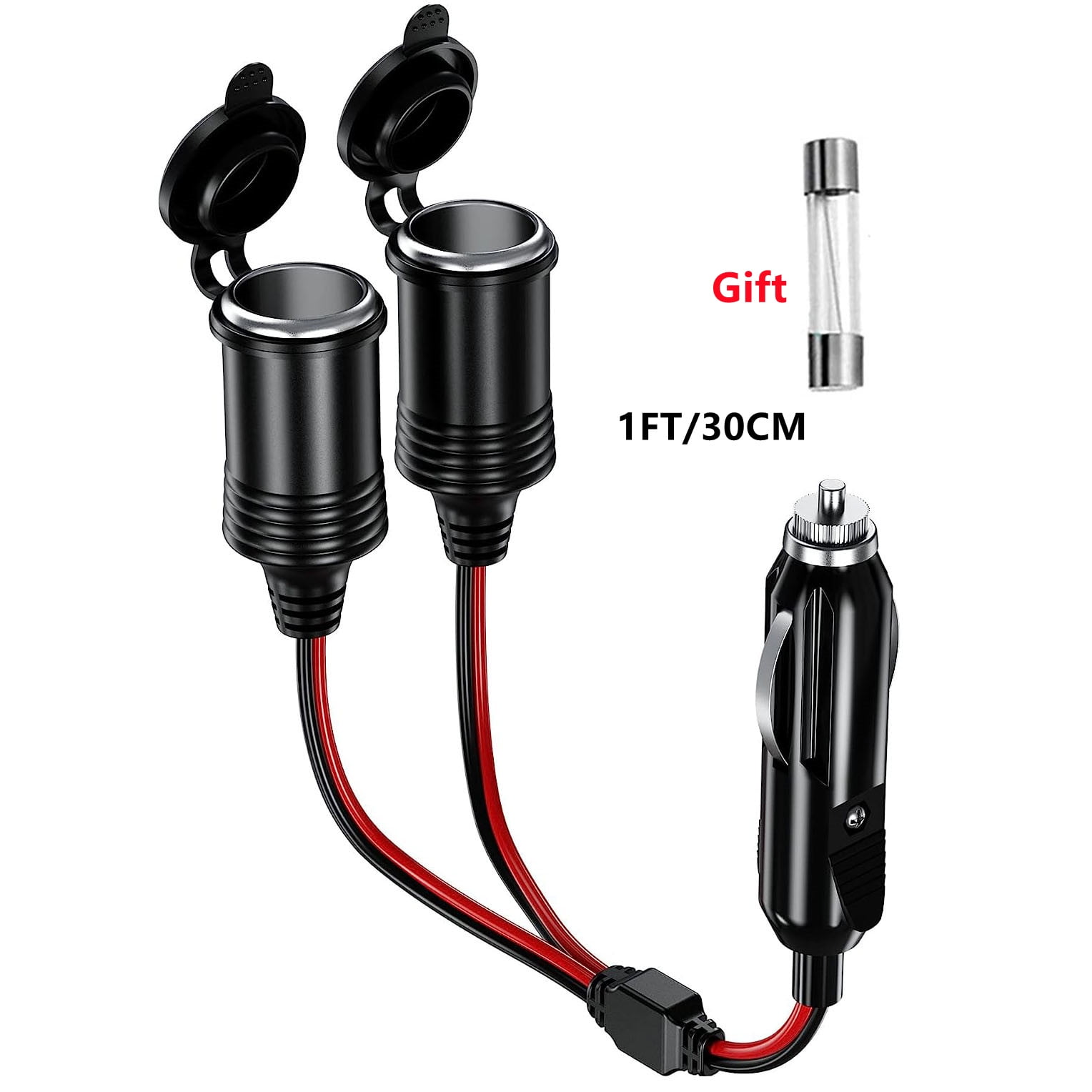 12V 24V Car Cigar Lighter Extension Cable 1 to 2 Car Cigar Lighter ...