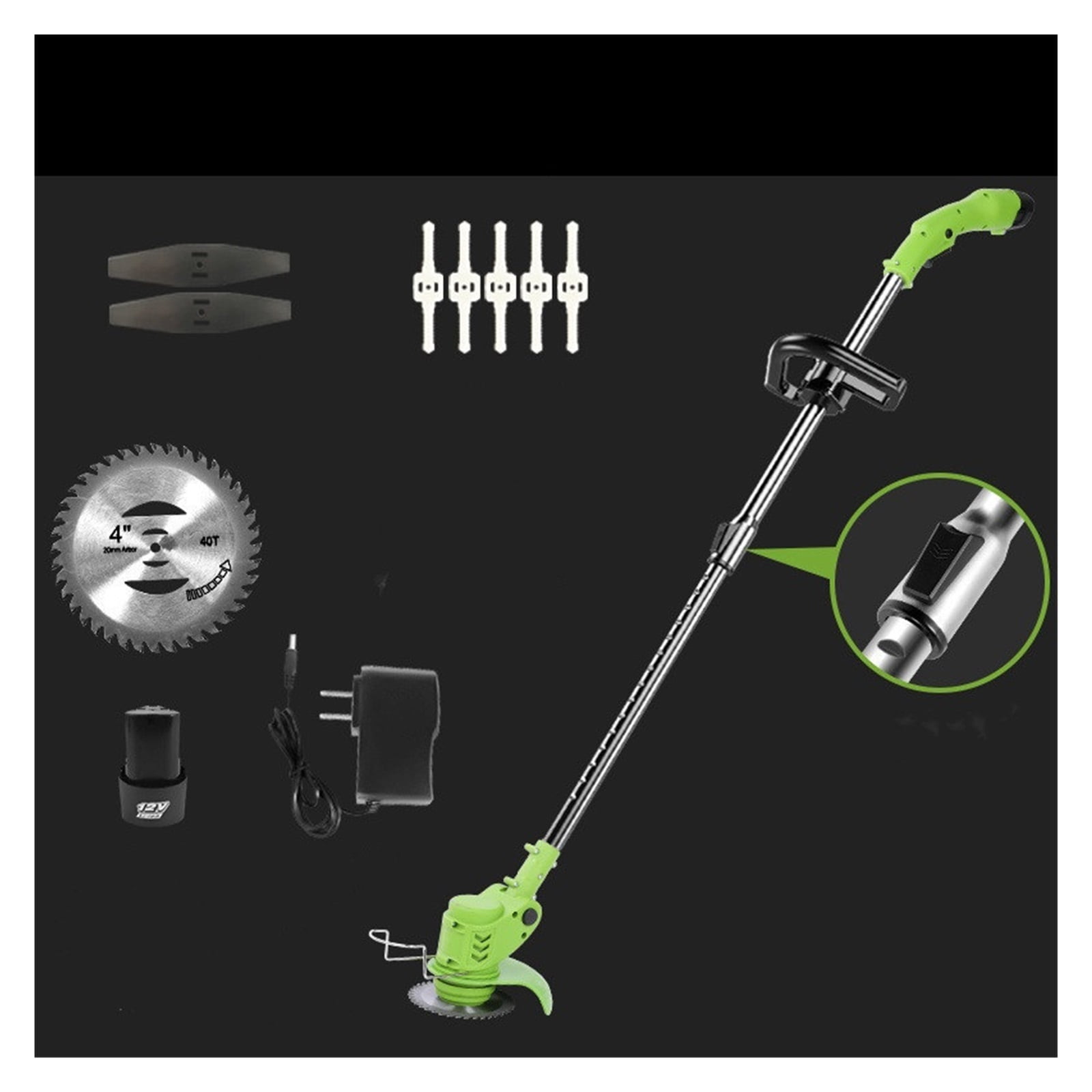 12V/24V Cordless Electric Grass Trimmer With 2xBattery 800W Lithium ...