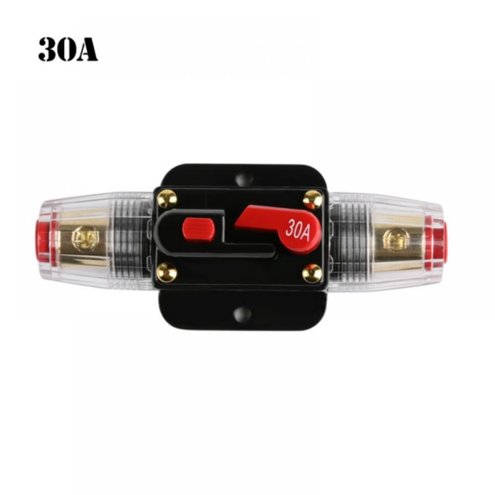 12V-24V DC 30A Car Audio Inline Circuit Breaker Reset Fuse Holders ...