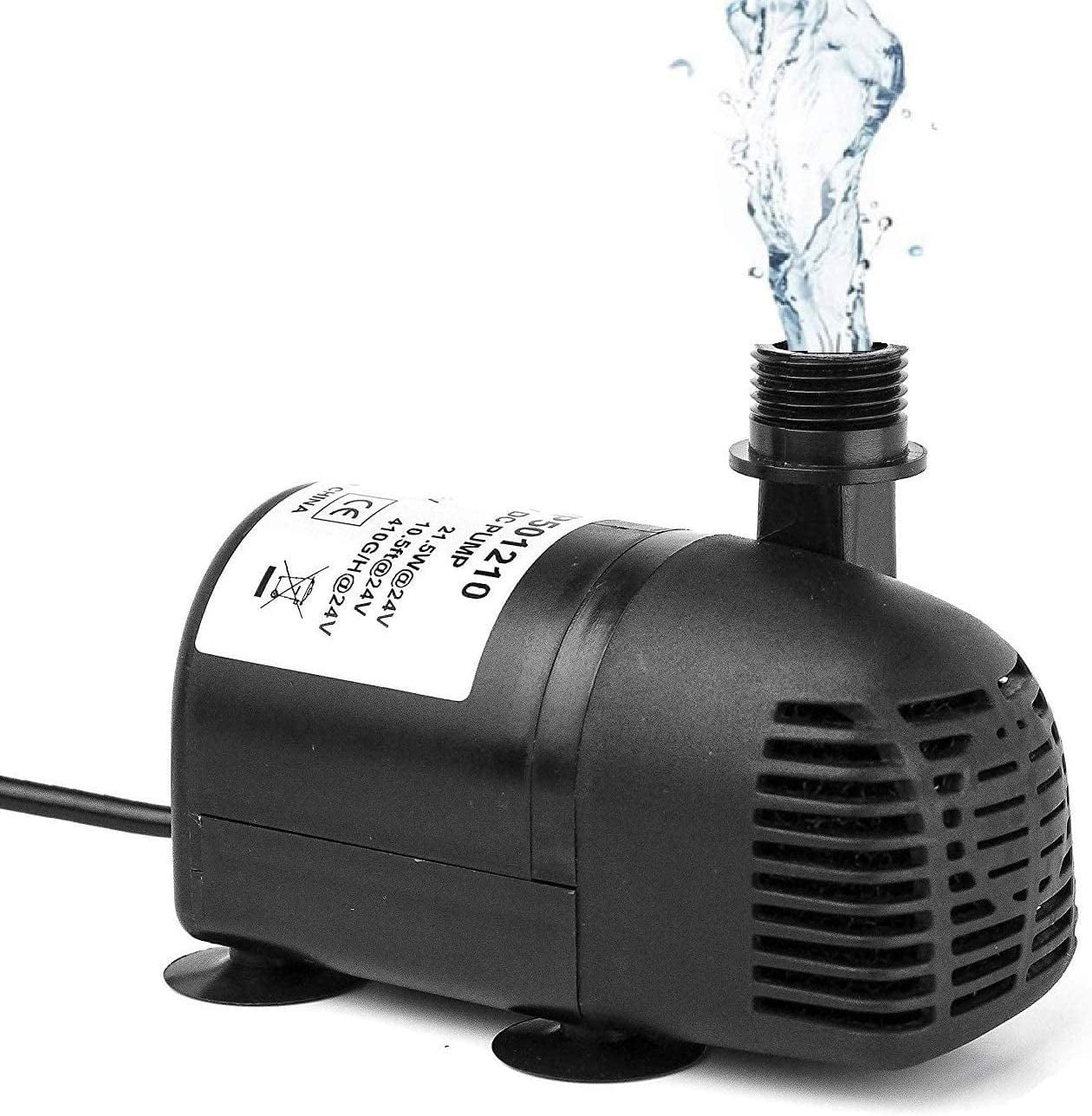 12V - 24V DC Brushless Submersible Water Pump, 410GPH, for Solar ...