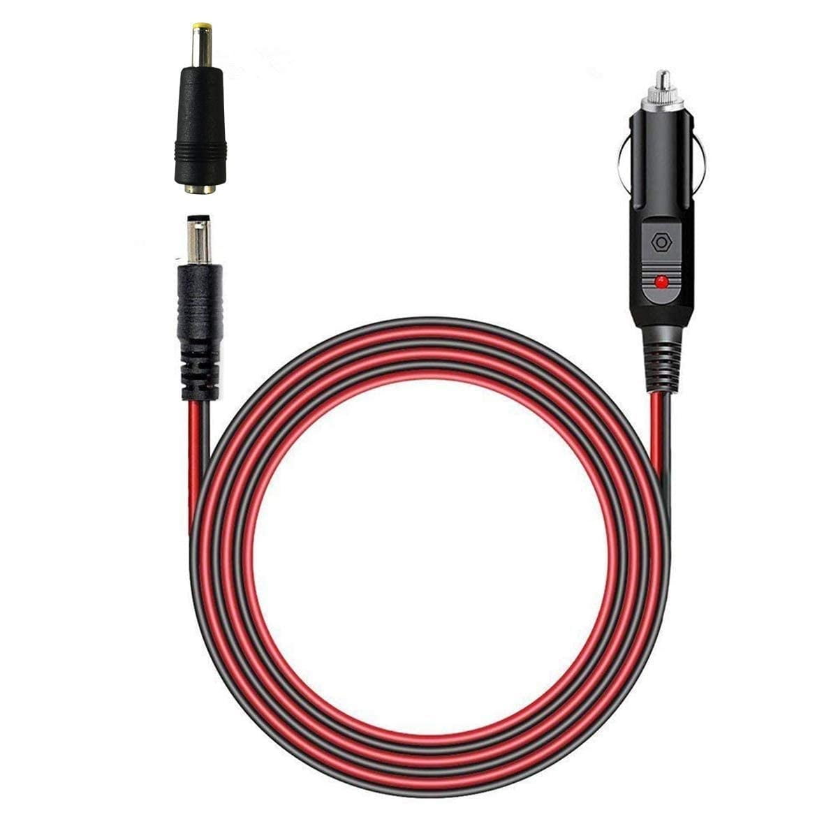 12V-24V DC Car Charger Auto Power Supply Cable - DC 5.5mm x 2.1mm 4FT ...
