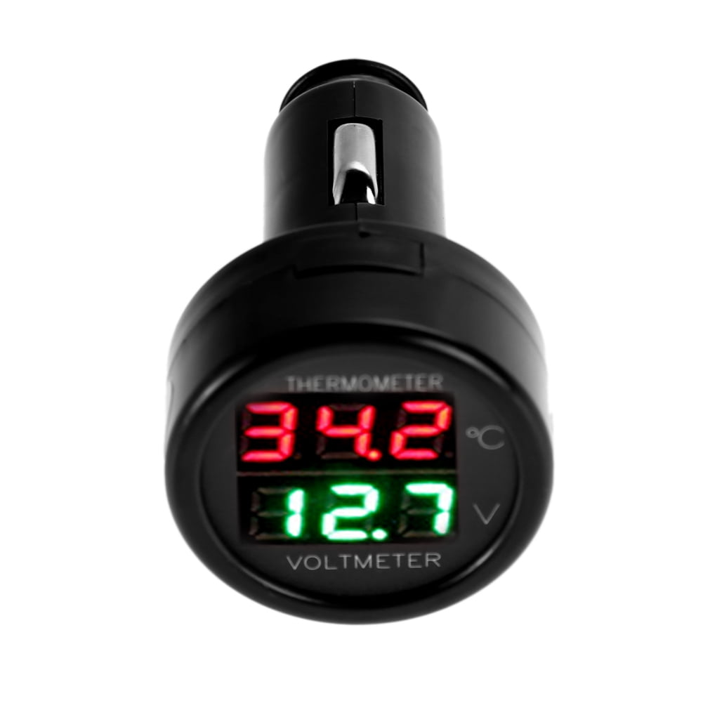 12V 24V Digital Voltmeter Thermometer Battery Monitor for Car RV Truck ...