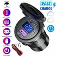 12V 24V Dual QC 3.0 USB + PD Type-C Fast Car Charger Socket Adapter ...