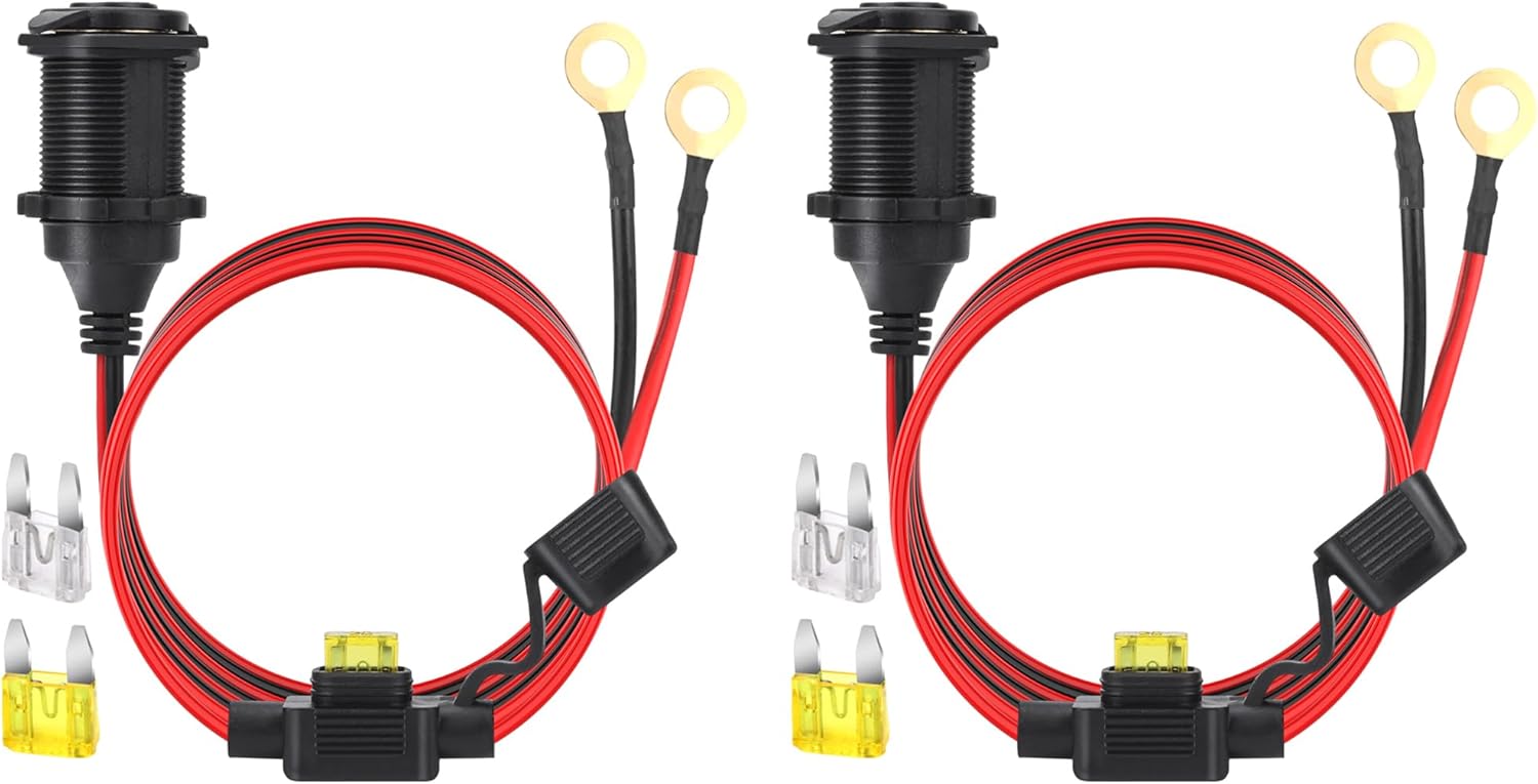 12V/24V Fixed Thread Cigarette Lighter Socket Extension Cable with ...