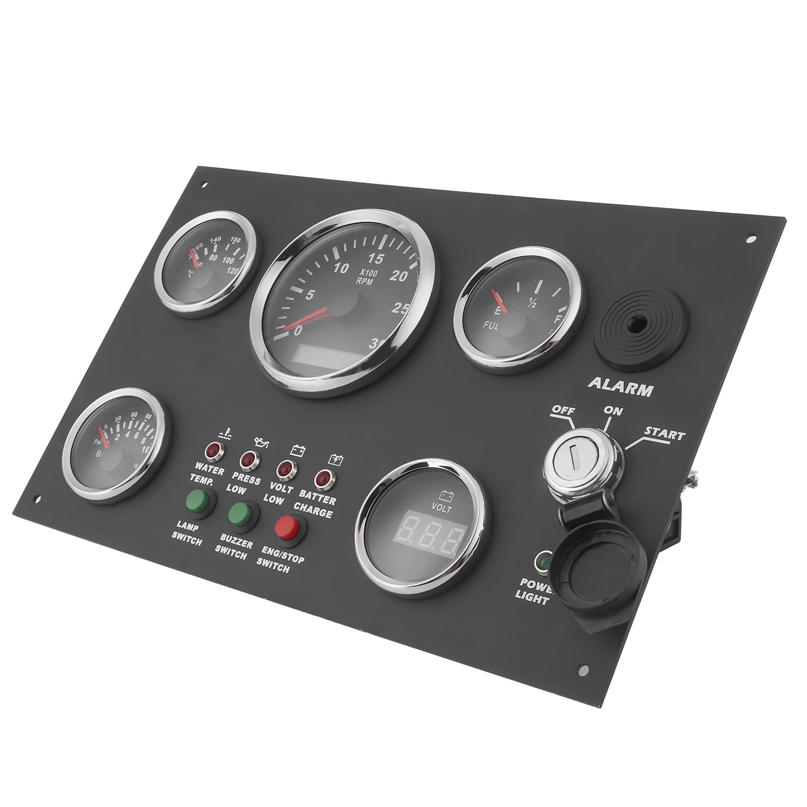 12V/24V Gauge Cluster Oil Pressure Level Water Temperature Voltage ...