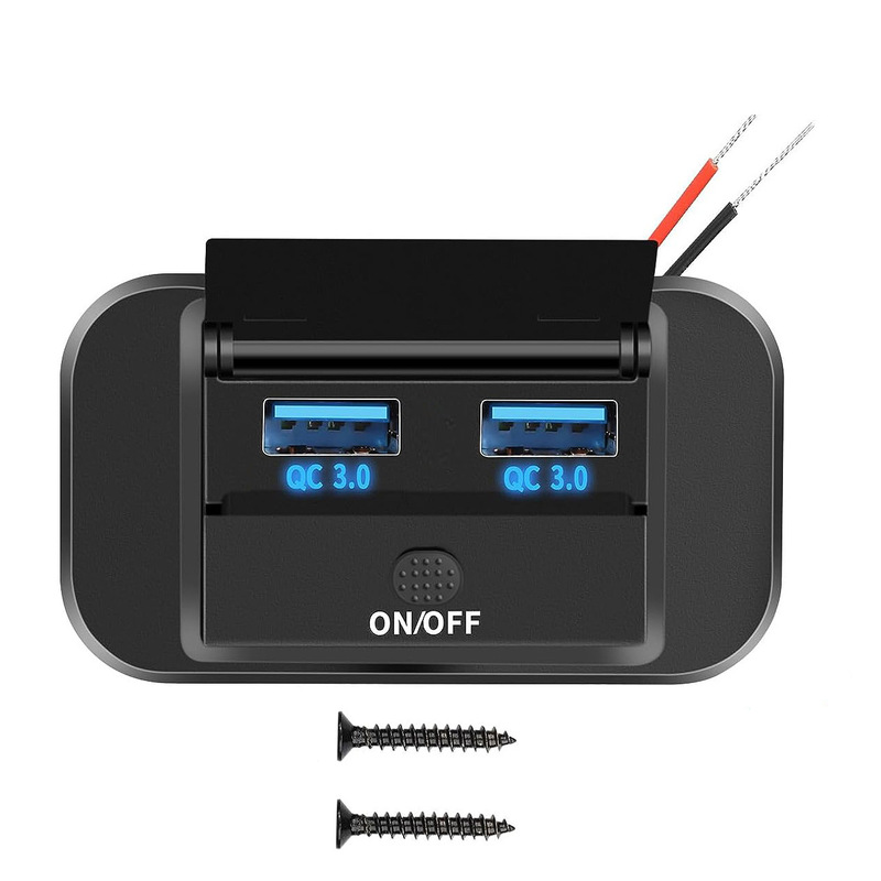 12V/24V In Car USB Charging Socket Motorhome USB Panel Mobile Charger ...