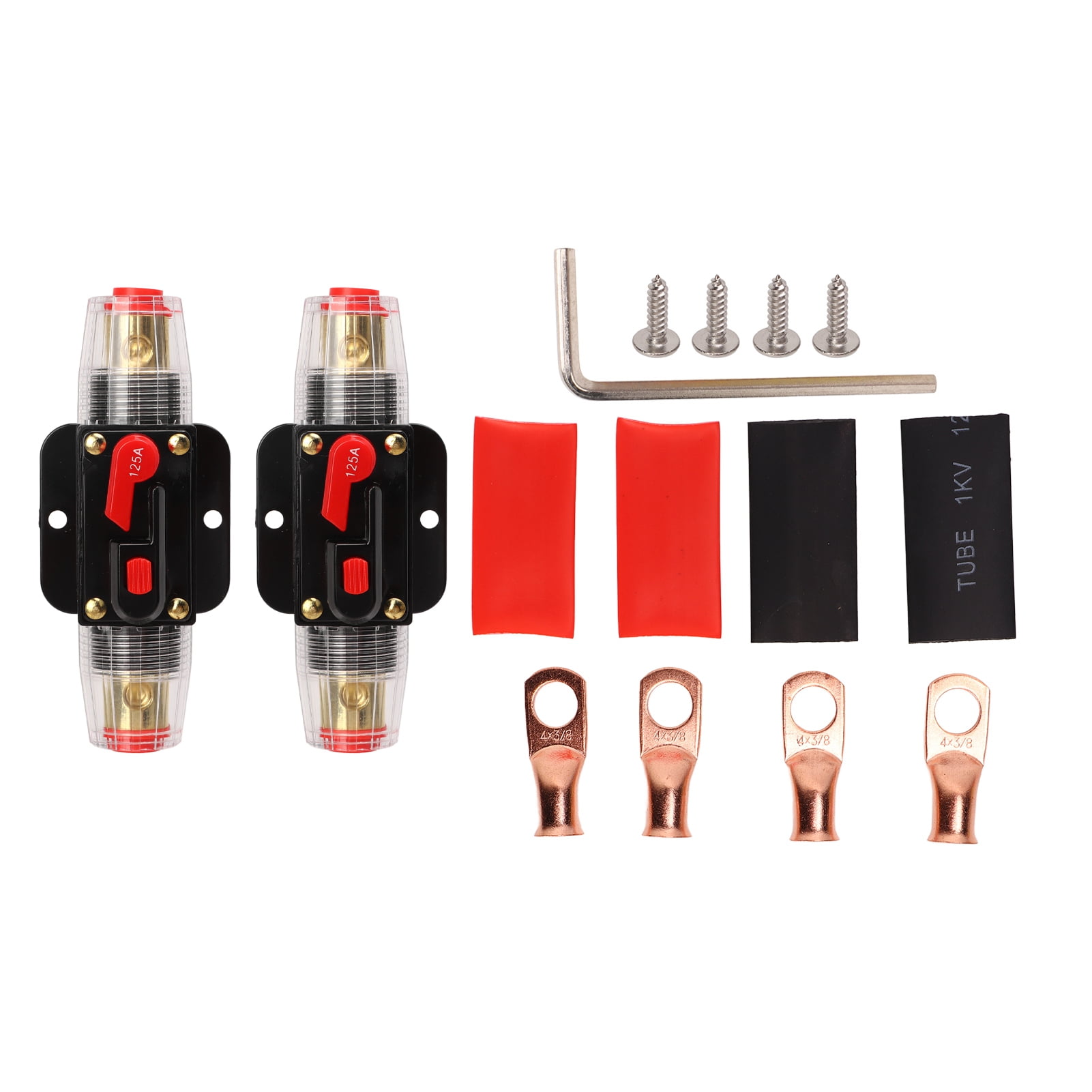 12V 24V Inline Circuit Breaker with Manual Reset Fuse Holder, 125A ...