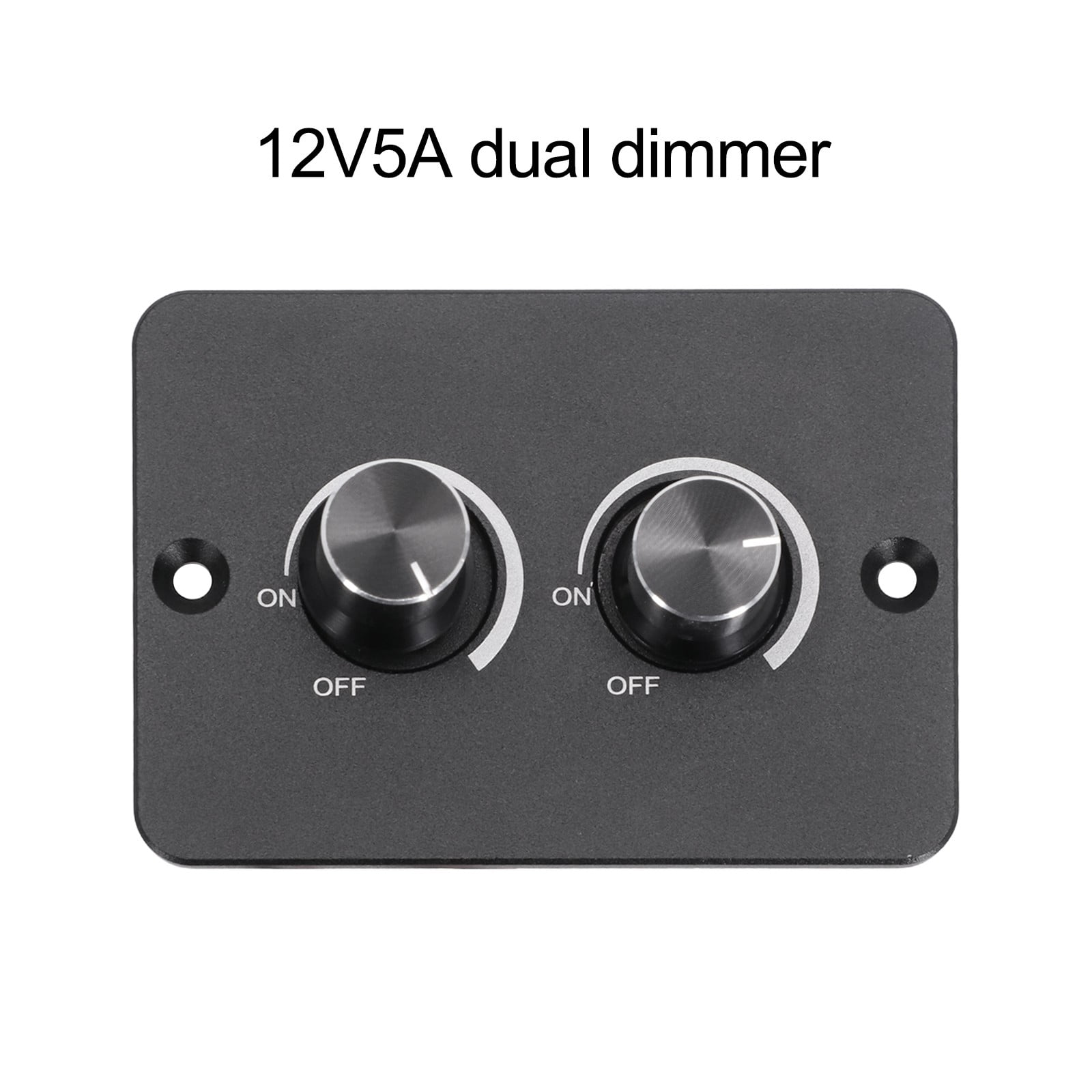 12V 24V Led Dimmer Switch 2 Gang 120W Pwm Rotary Brightness Control For ...
