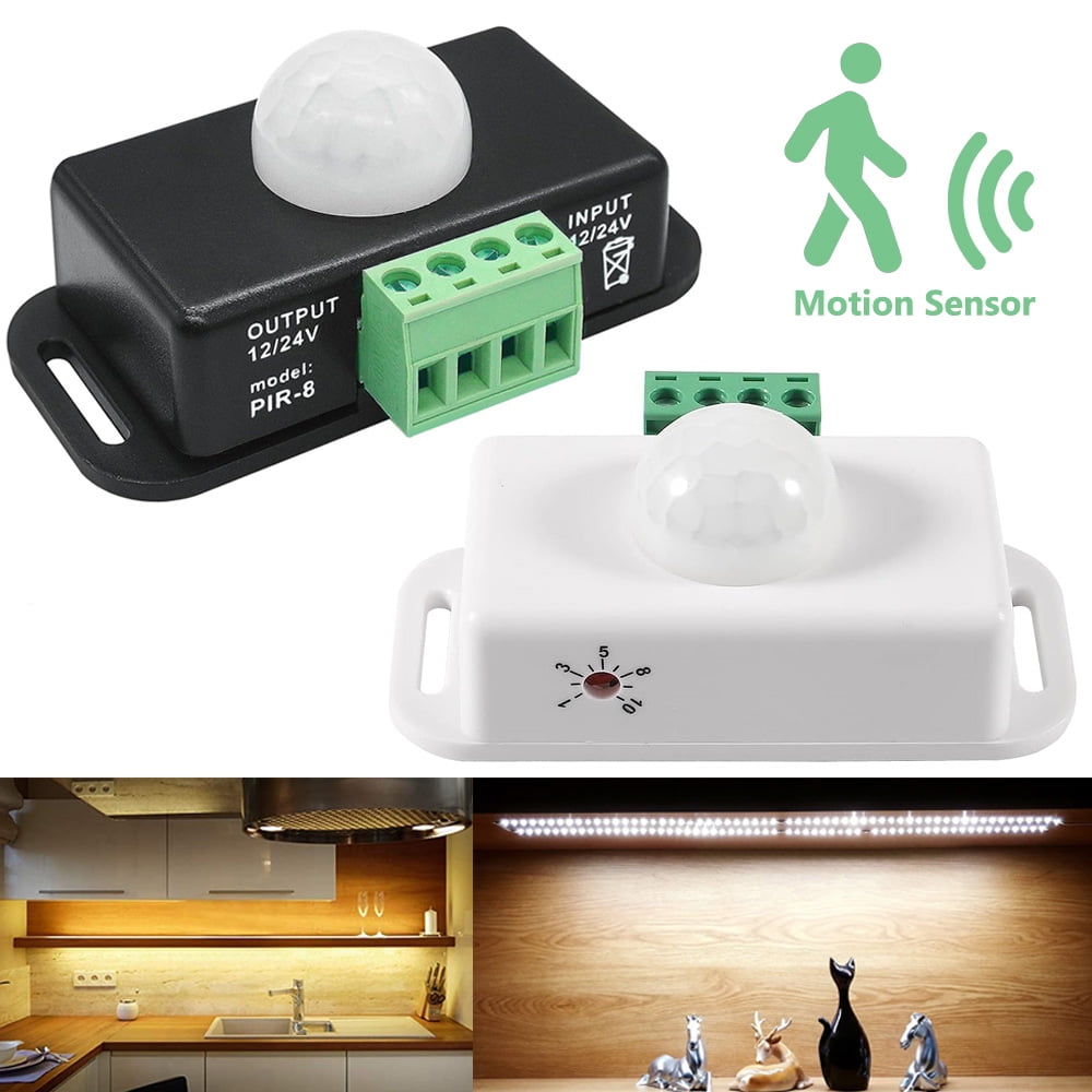 12V 24V PIR Sensor Adjustable LED c Black Infrared Motion Detector Body ...