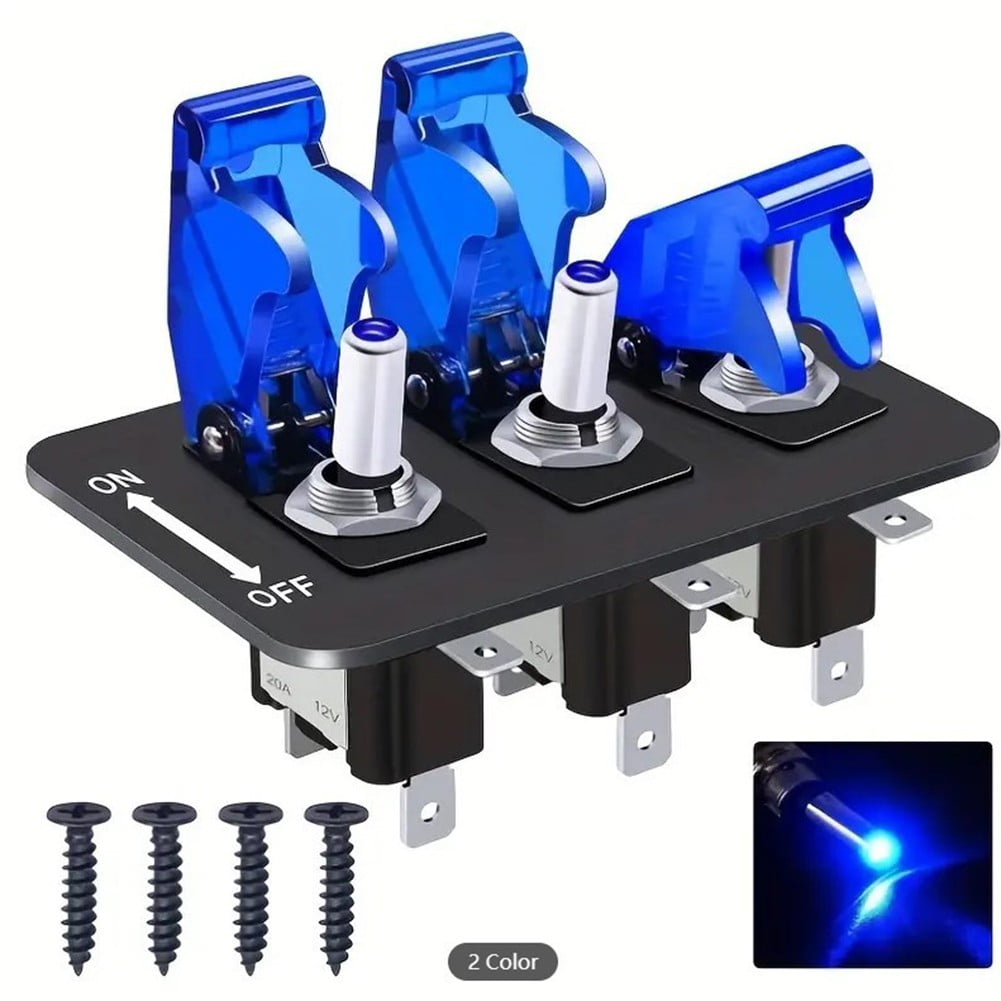 12V 24V Panel Car Marine Switch Dashboard Lighting Color: Red, Blue 12V ...