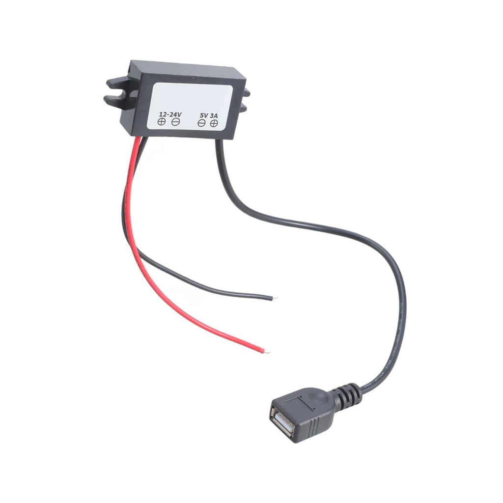 12V 24V To 5V 3A USB Charging Module USB Car Charging adapter For ...