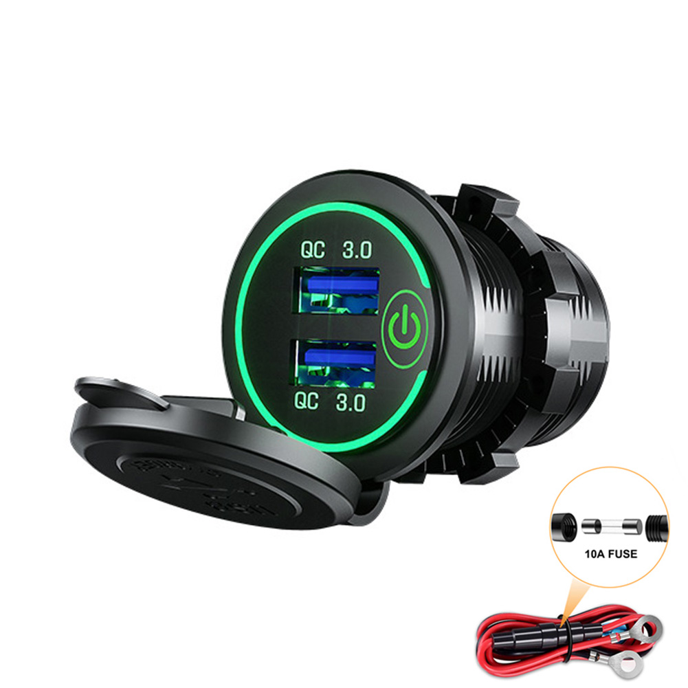 12V/24V Triple USB C Car Charger Socket USB Outlets PD & 18W QC3.0 ...