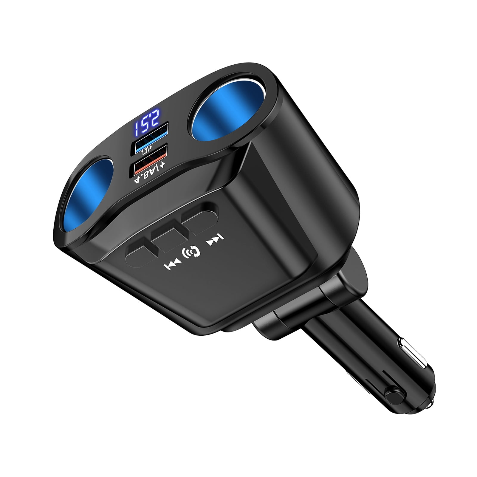 12V / 24V Two Way Car Cigarette Lighter Socket Splitter DC 12V Dual USB ...