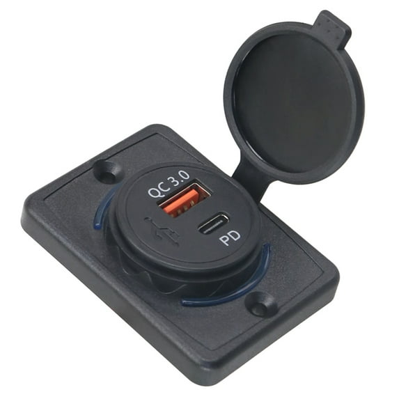 12V-24V USB C & USB Port PD & for Car Socket Power Outlet Charging ...