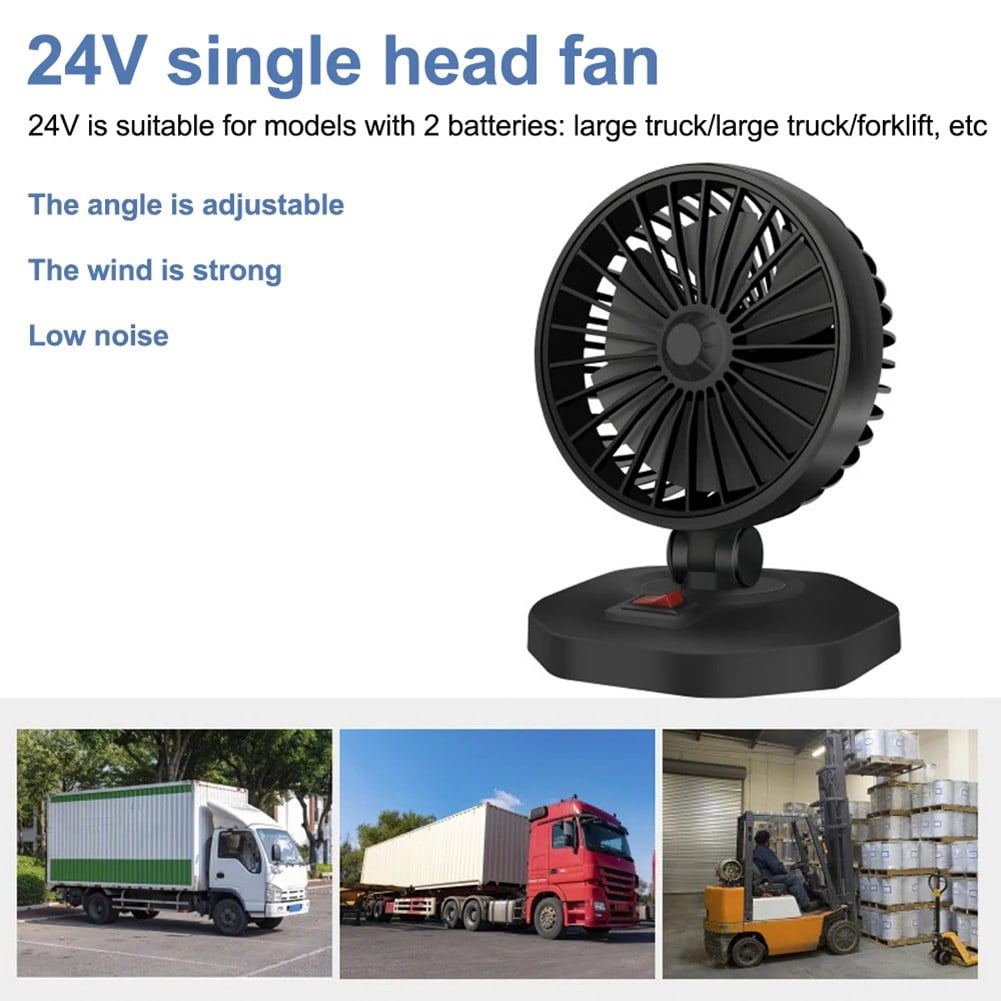 12V 24V USB Car Cooling Fan Single Dual Head Adjustable Cooler Wind ...
