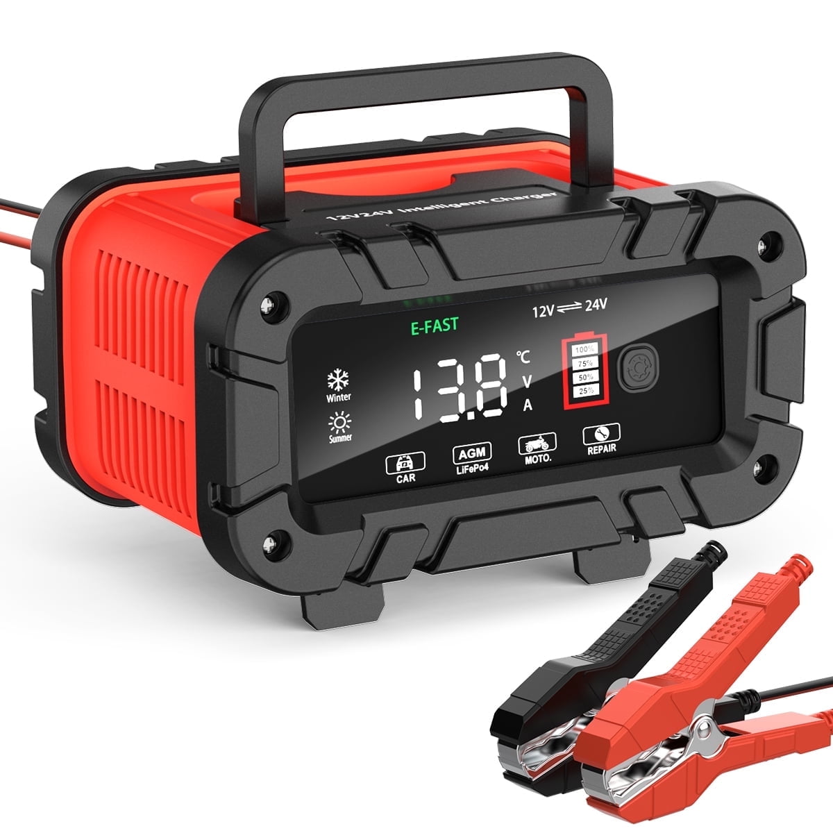 GPED 12V 24V Battery Charger, 20A Smart Trickle Charger, Battery ...