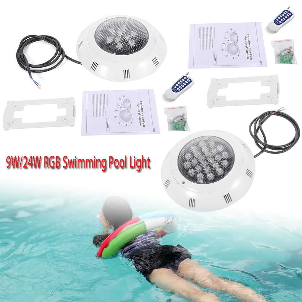 12V 24W RGB Underwater Swimming Pool Light Fountain Spa Led Lamp Remote ...