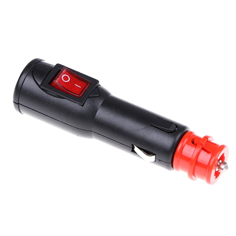 12V-24v 8a male car lighter socket plug connector with red on/off ...