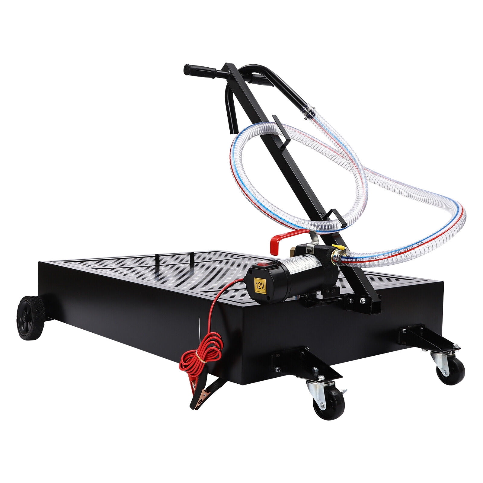 12V 25 Gallon Oil Drain Pan and Pump Oil Drain Pan Cart 40L/min 155W 25 ...
