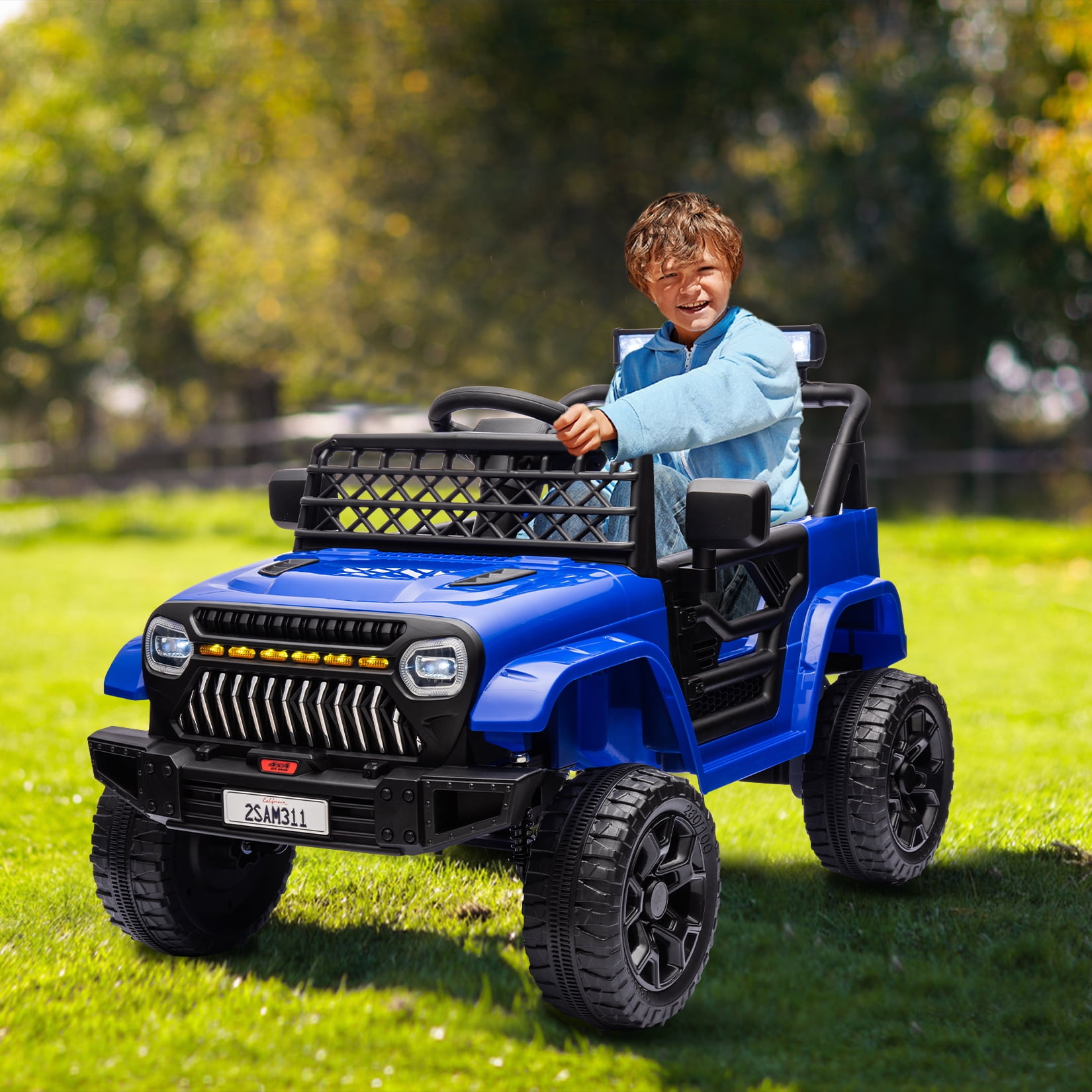 12V 25W*2 Kids Ride On Truck Electric Vehicle with Remote Control, 4 ...