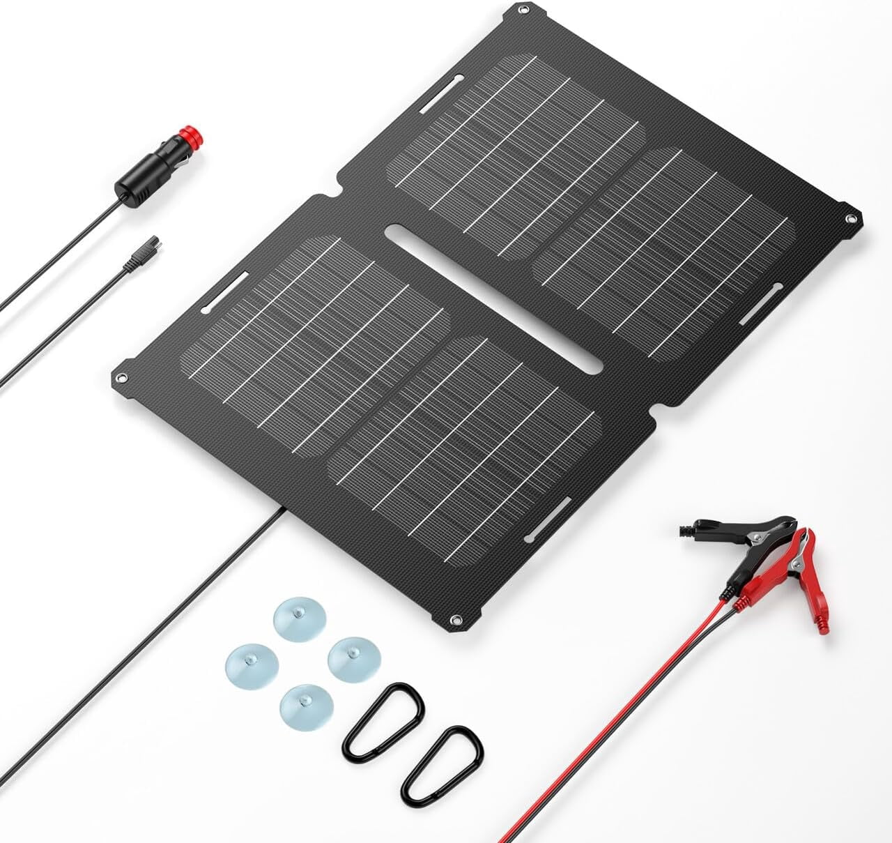 12V 25W Solar Maintainer, Portable Solar Panel Trickle 25 Watt Mono+ ...