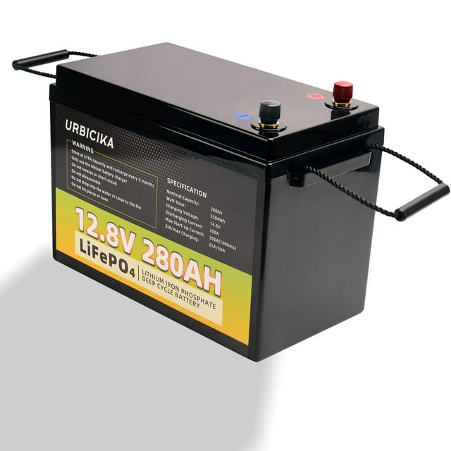 12V 280Ah LiFePO4 Lithium Battery, 6000+ Deep Cycles, 3584Wh Energy, for Off-Grid, RV, Solar ...