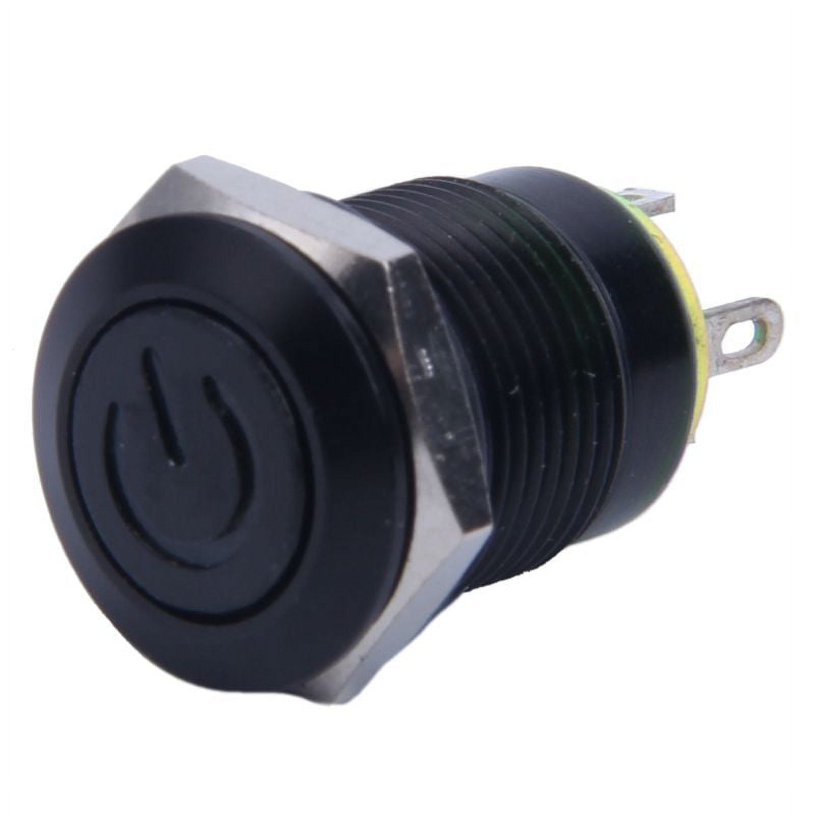 12V 2A 9.5mm LED Metal Cap Power Momentary Push Button Switch Car DIY ...