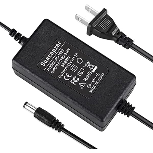 12V 2A DC Power Supply Adapter, 100V~240V AC to DC 12Volt 2Amp ...