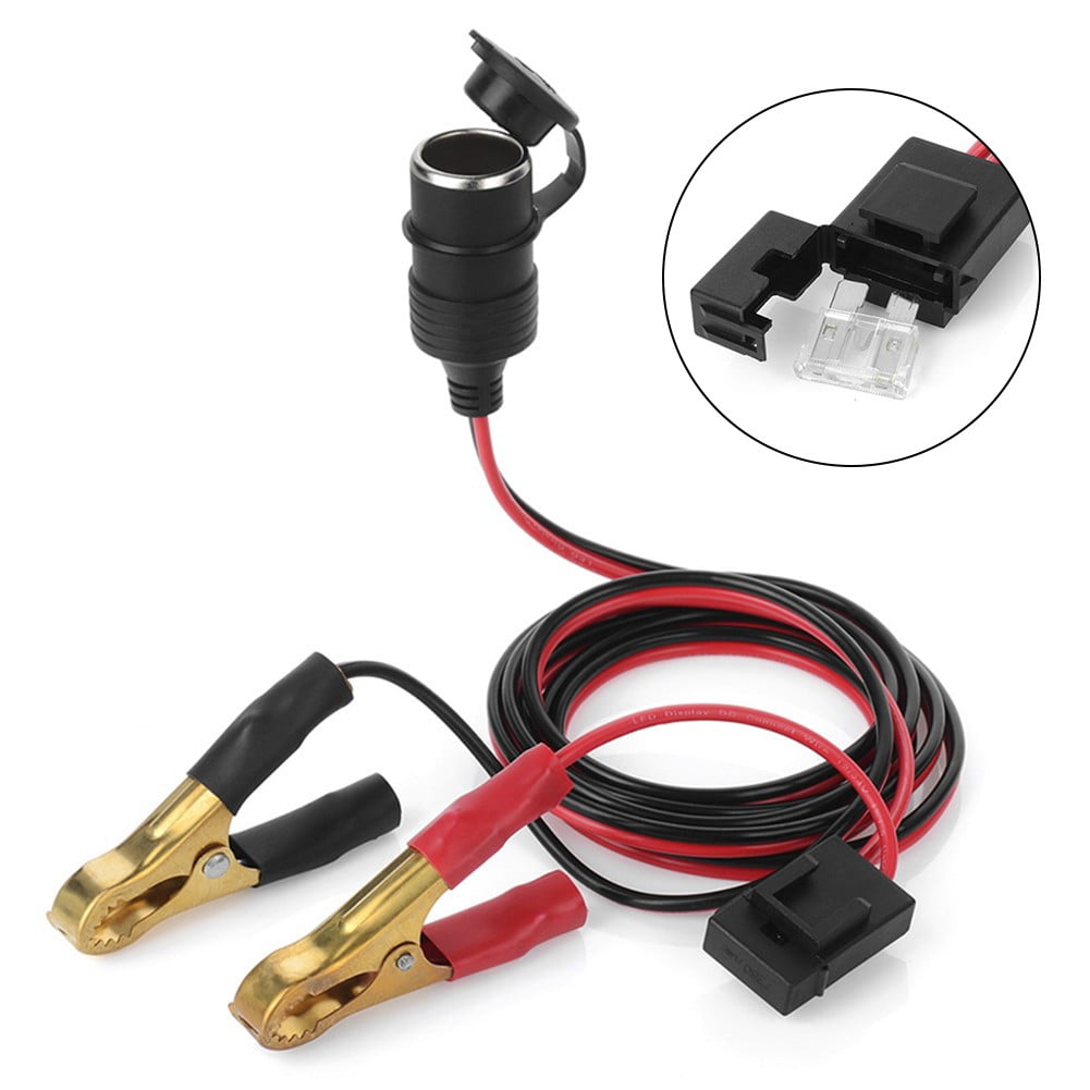 12V 2M Car Lighter Female Socket to Battery Alligator Crocodile Clip ...