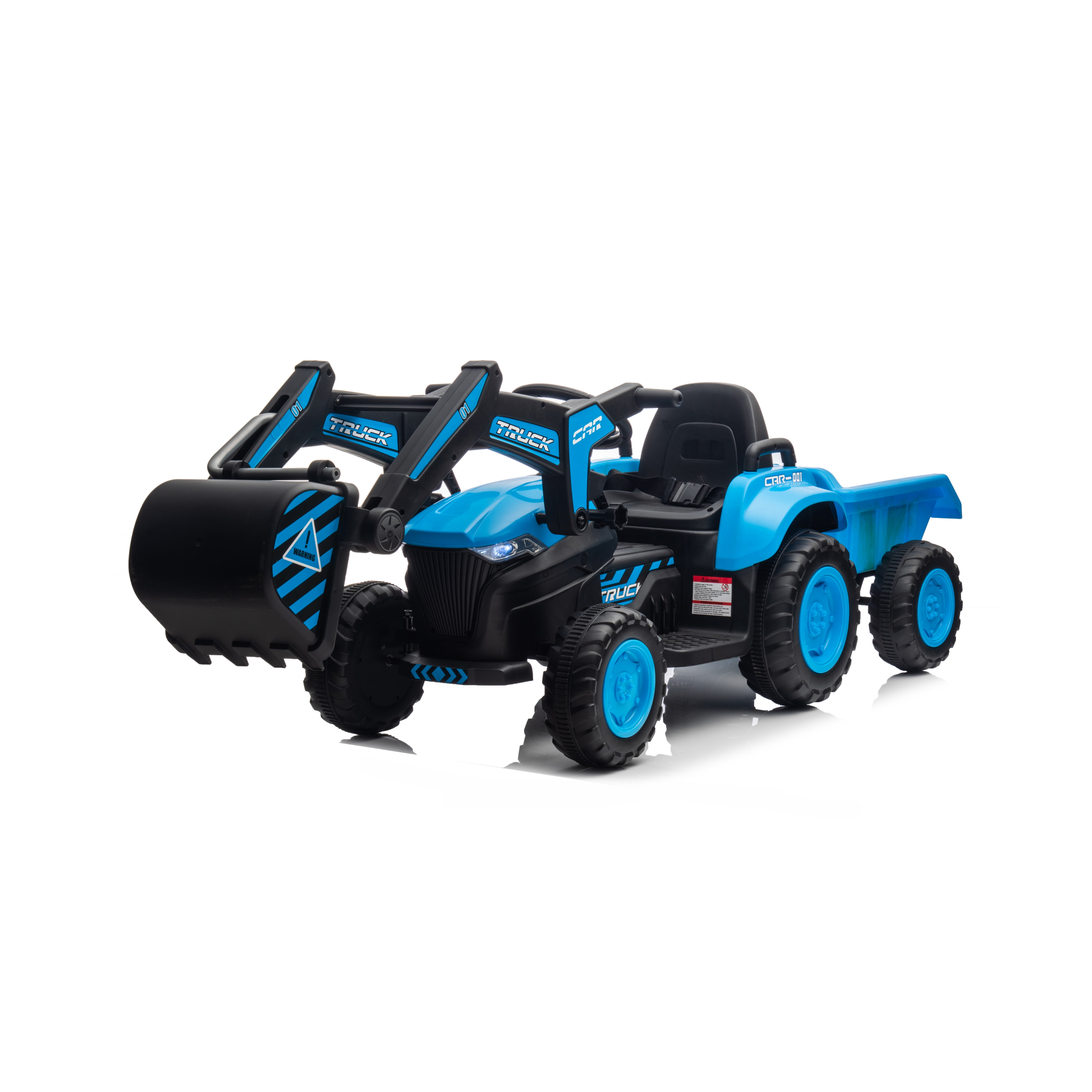 12V 3 in 1 Kids Ride on Excavator & Tractor with Detachable Trailer ...