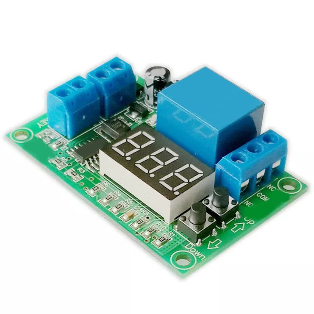 12V 3-Digit Dynamic Digital Display Button Adjustment Time Relay Module ...