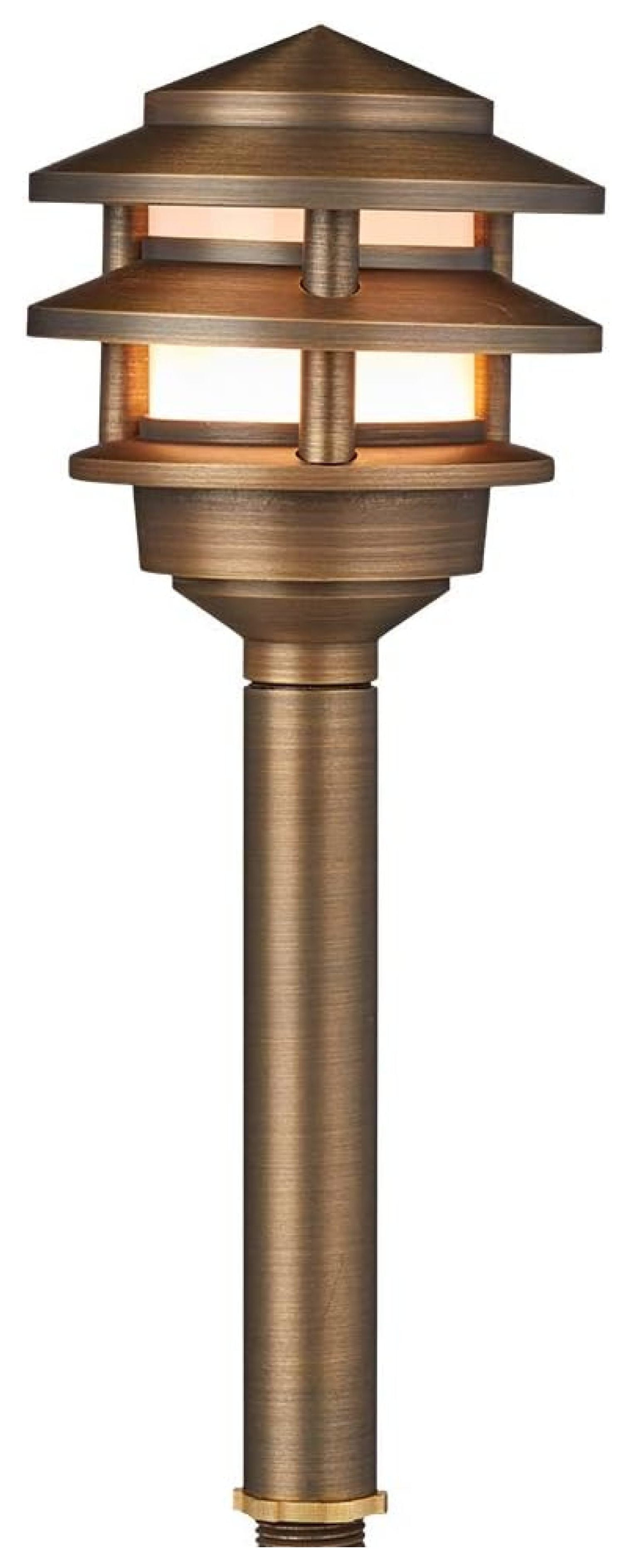 12V 3-Tier Brass Pagoda Light (Bronze) with 3W 2700K Warm White G4 LED ...