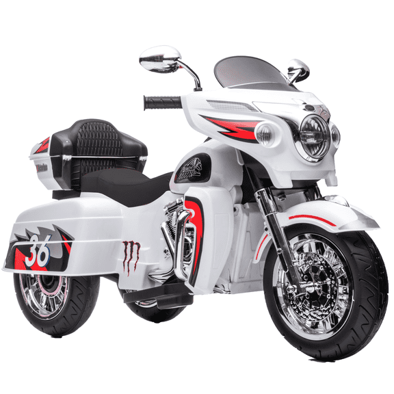 Kids 2-Seater Electric Ride On Motorcycle 12V, 3 Wheels Motorbike with ...
