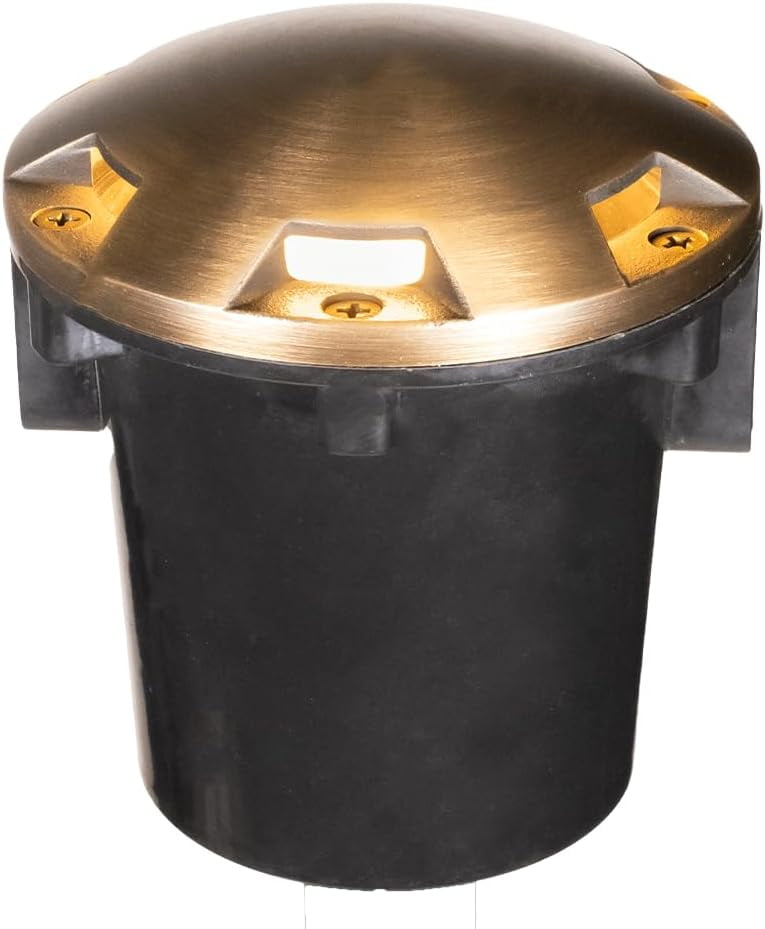 12V 3-in-1 Waterproof in-Grade Light with Brass Turret Top (Bronze ...