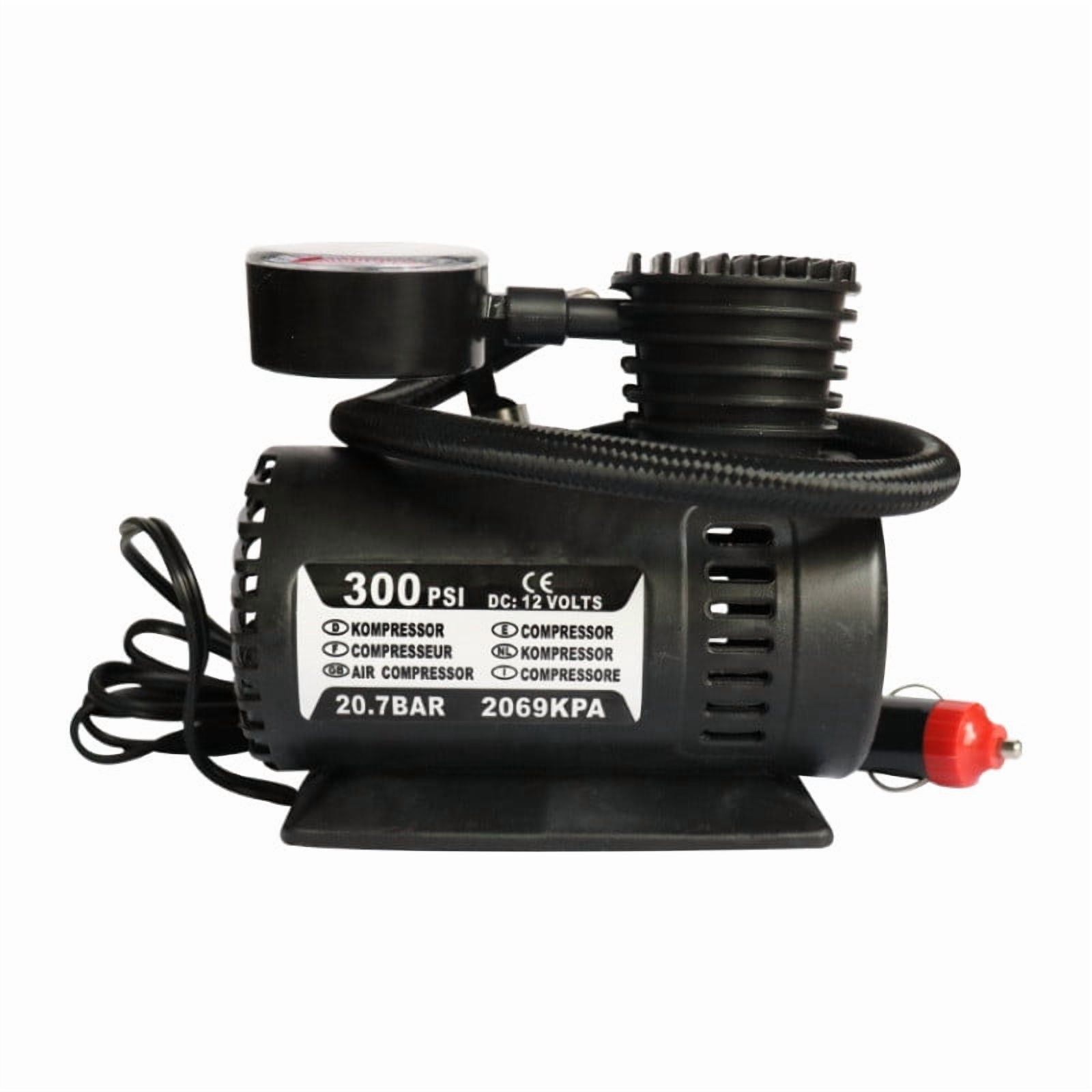 12V 300 Portable Air Compressor Mini Tire With Pressure Gauge Purpose ...