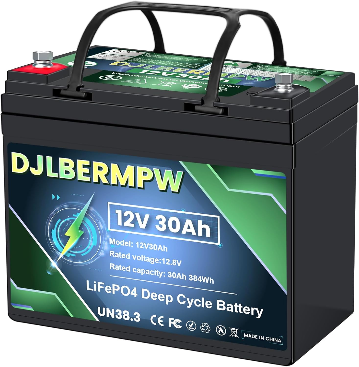 12V 30Ah LiFePO4 Lithium Battery Built-in BMS, 4000+ Deep Cycle Battery ...