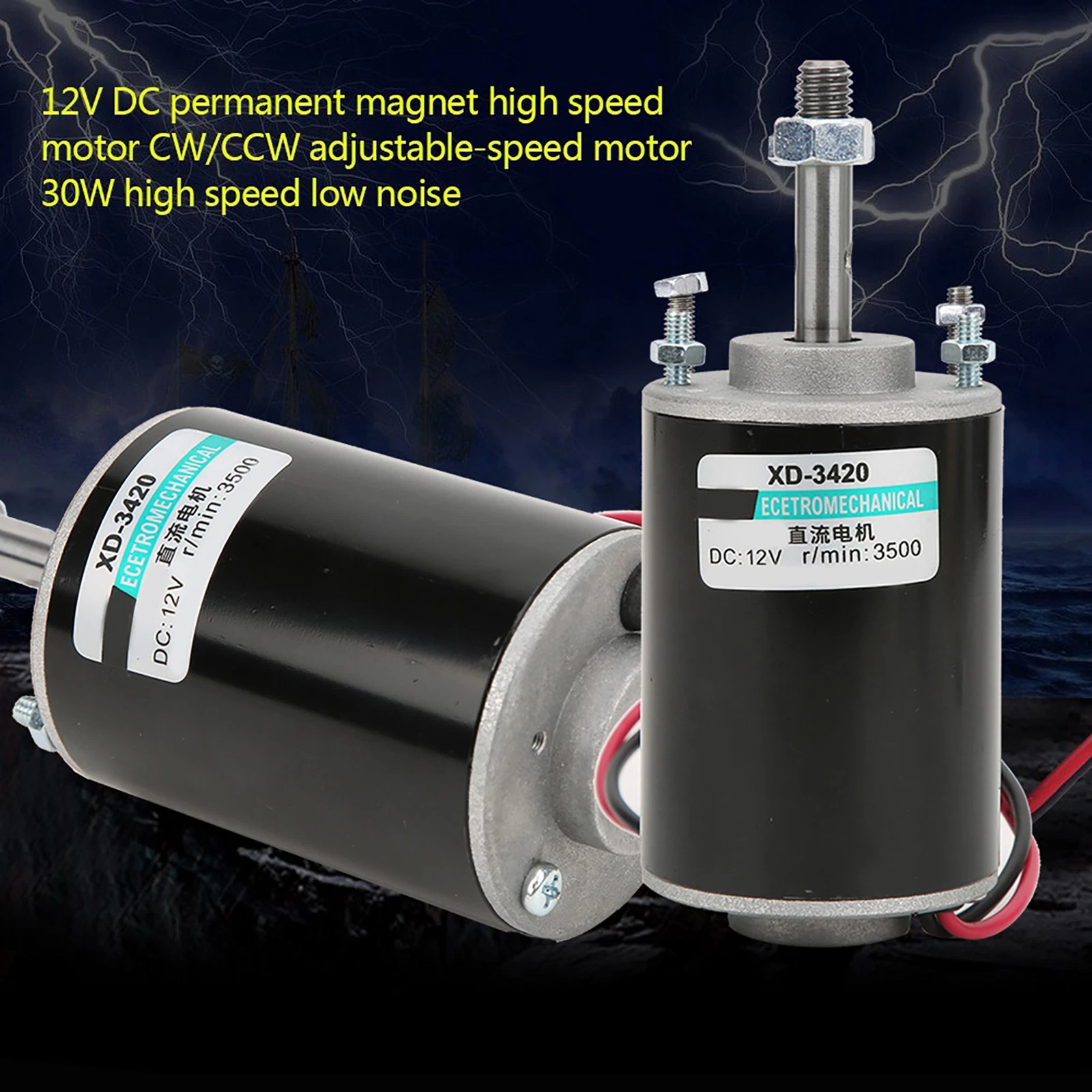 12V 30W Cw/Ccw Permanent Magnet Dc Motor Reversible 3500Rpm Diy ...