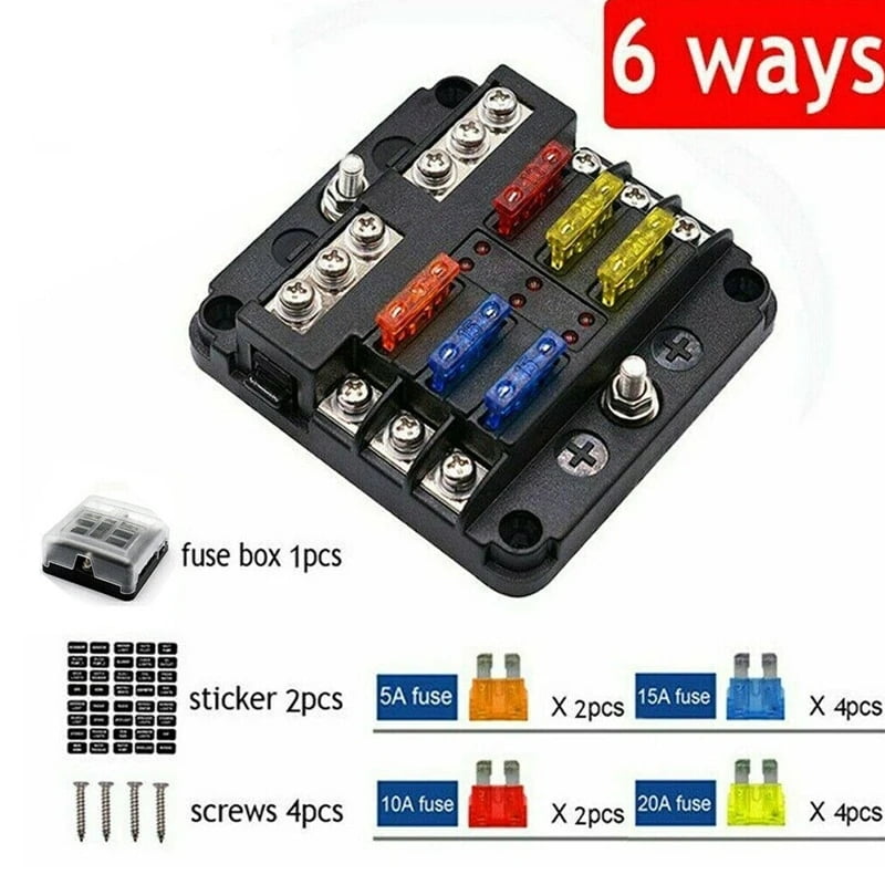 12V 32V 6Way 12Way Blade Fuse Box Block FuseBox Holder Auto Marine Bus ...