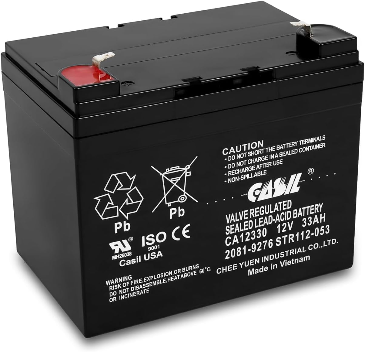12V 33Ah F2 Terminal Replacement Battery Compatible with 2081-9276 ...