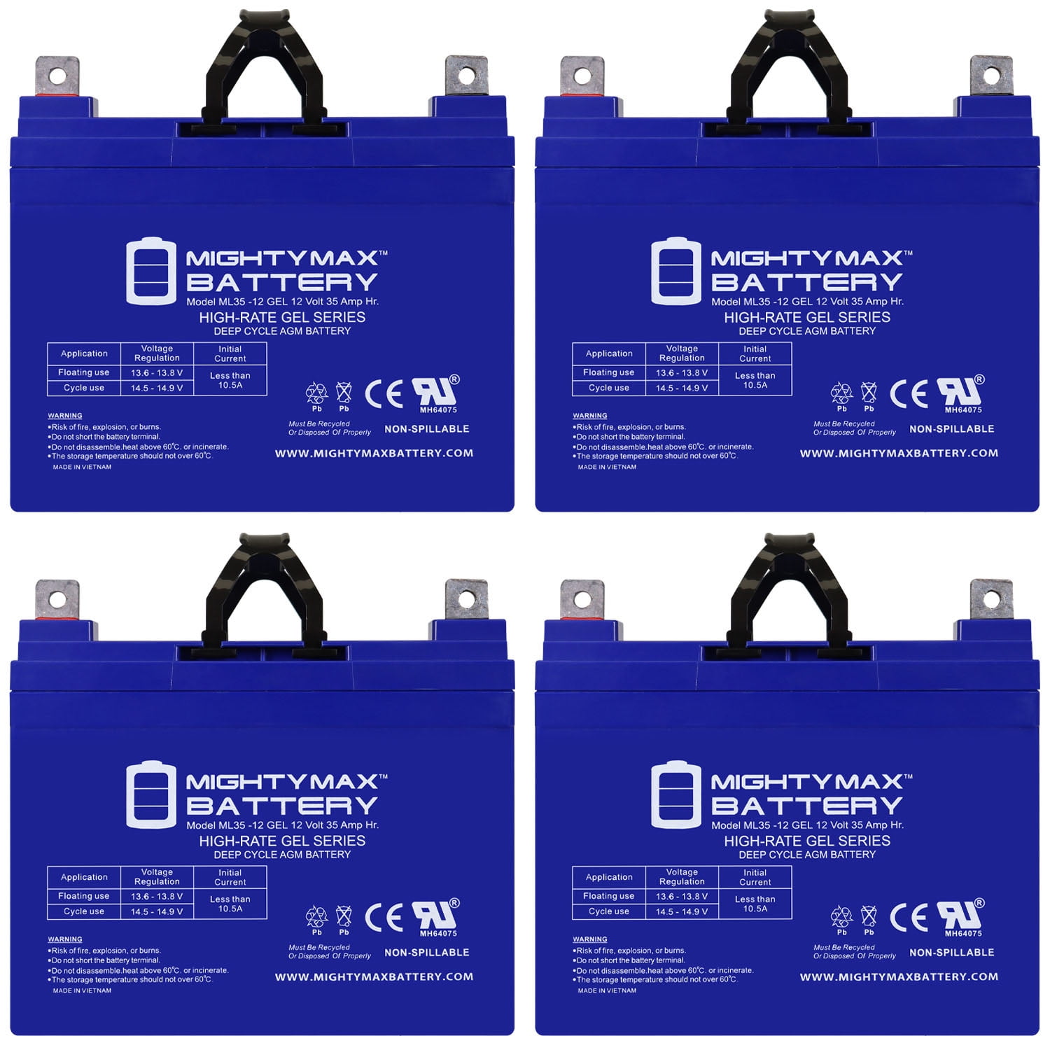 12V 35AH GEL NB Replacement Battery Compatible with Golden Technology ...