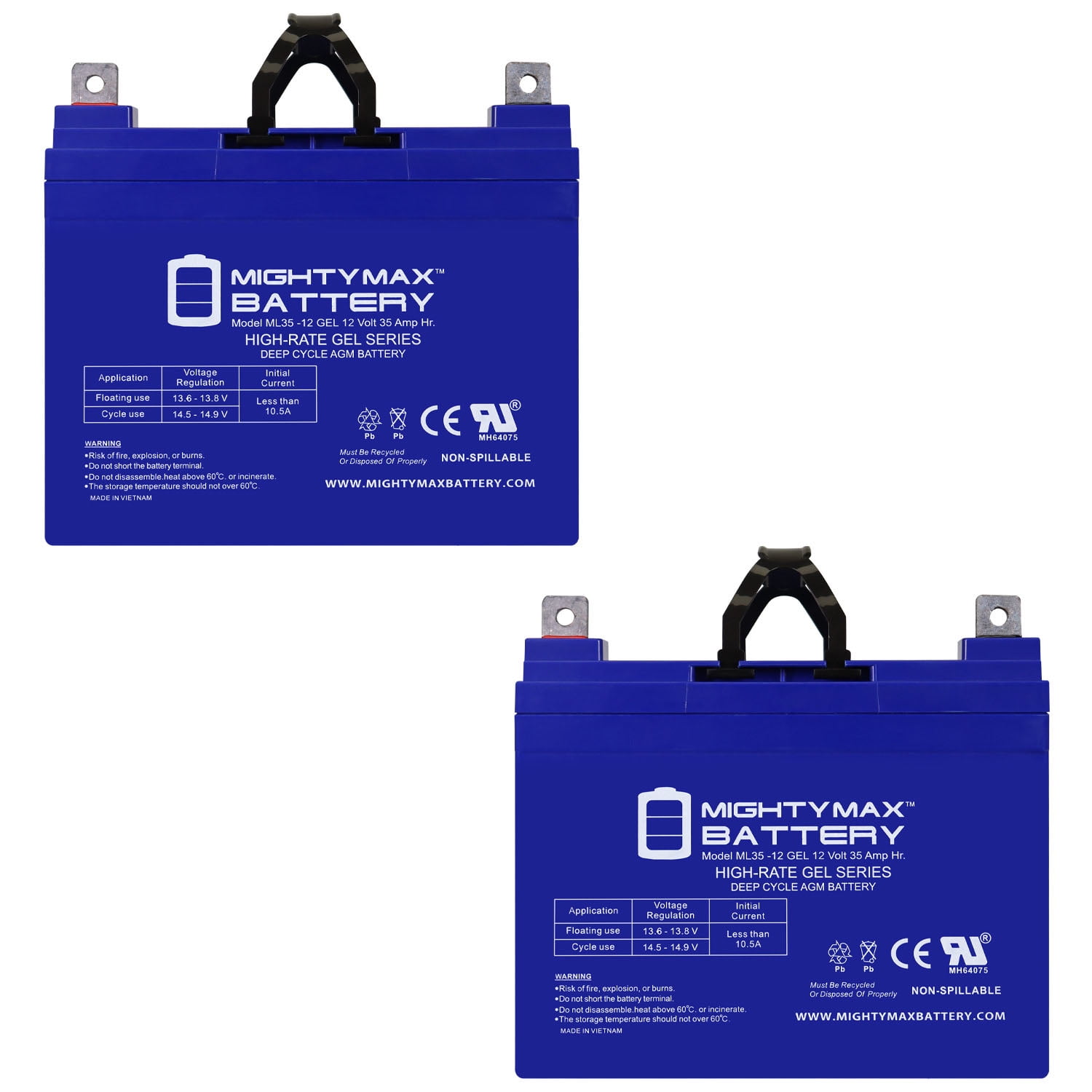 12V 35AH GEL NB Replacement Battery Compatible with Invacare Pronto M50 ...