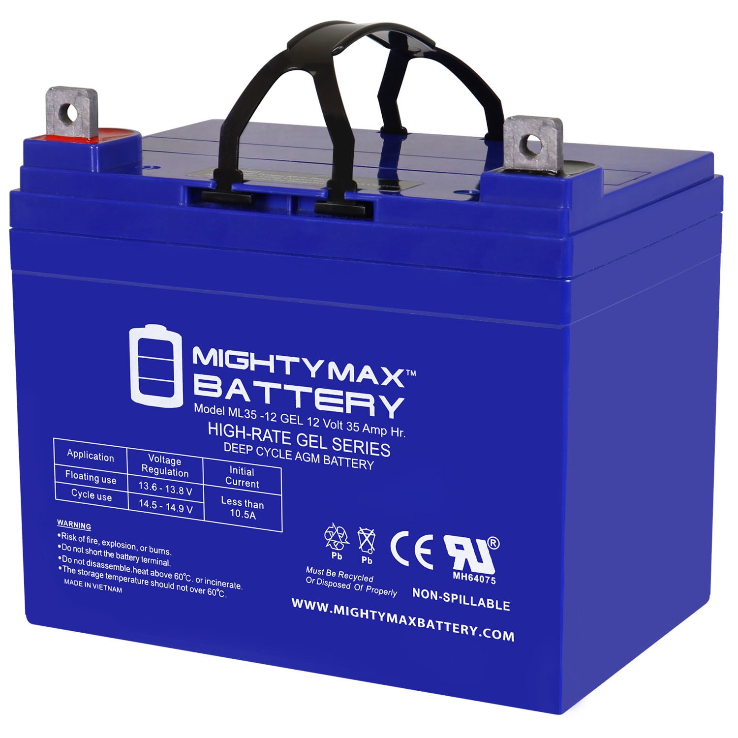 12V 35AH GEL NB Replacement Battery Compatible with Ultra DURA12-35C ...