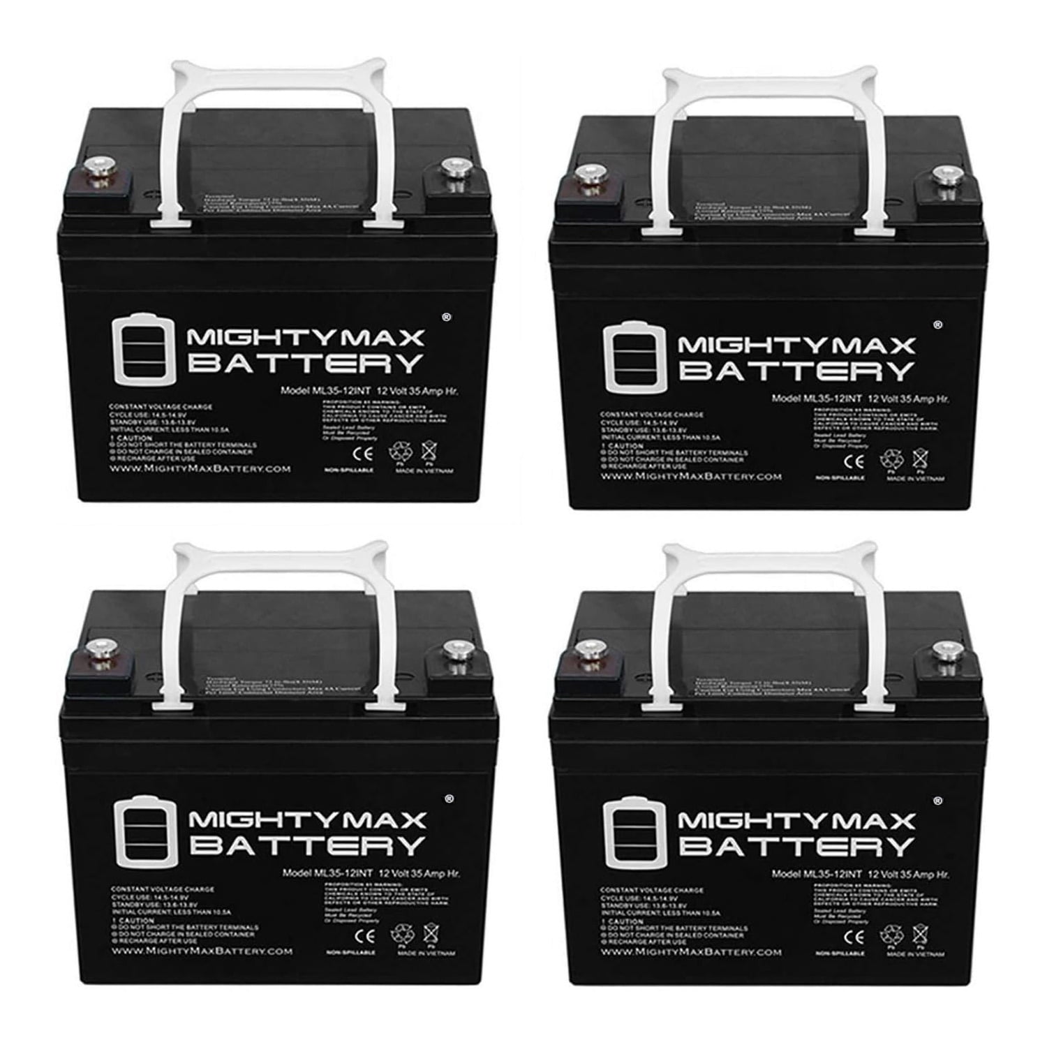 12V 35AH SLA Internal Thread Battery Replaces Neptune NT-12350 - 4 Pack ...