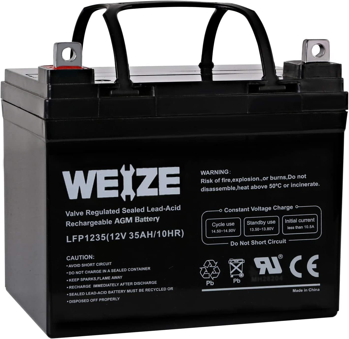 Weize 12V 35AH Sealed Lead Acid Rechargeable Deep Cycle SLA AGM Battery ...