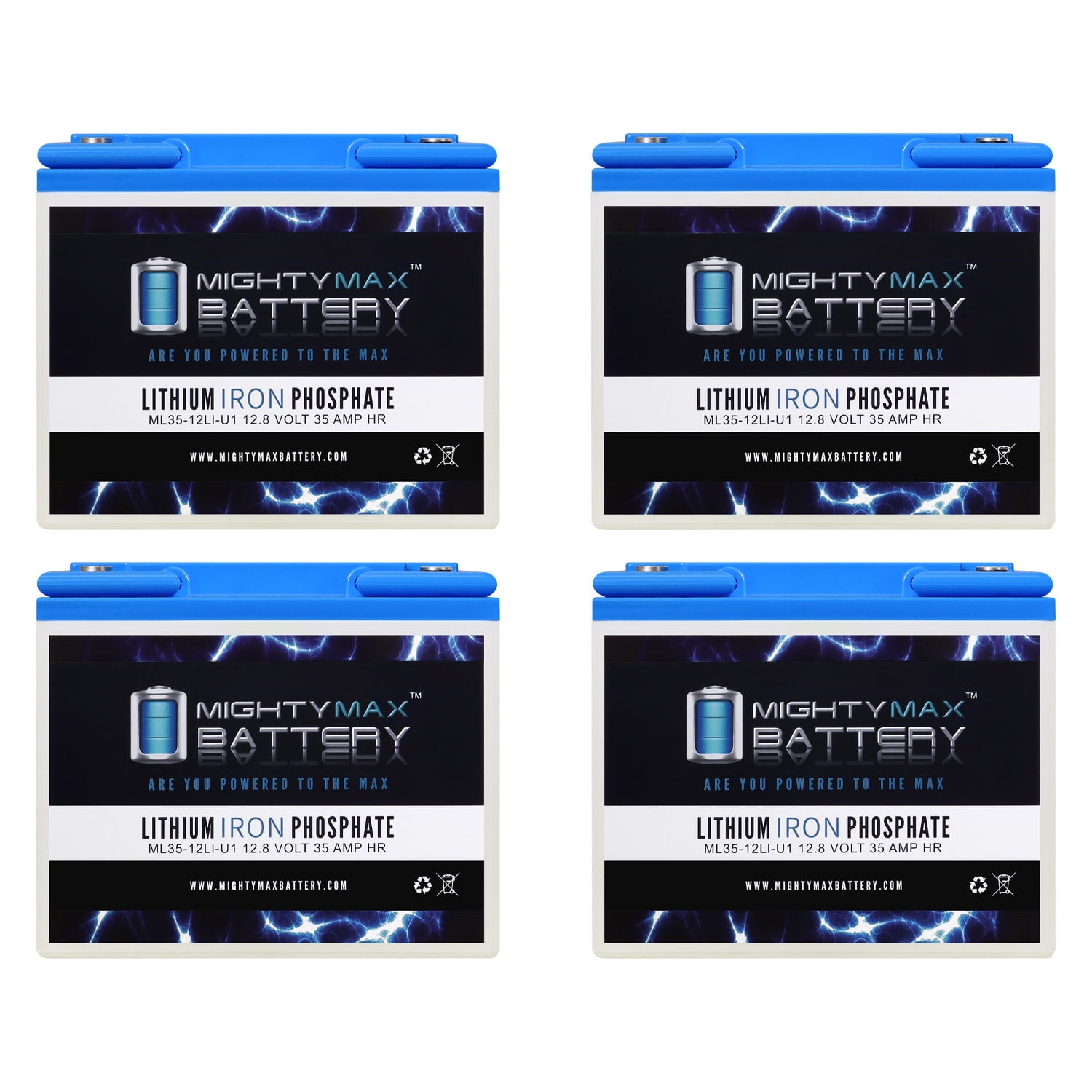 12V 35AH U1 Lithium Battery for Solar Booster Pac ES5000 (4-Pack ...