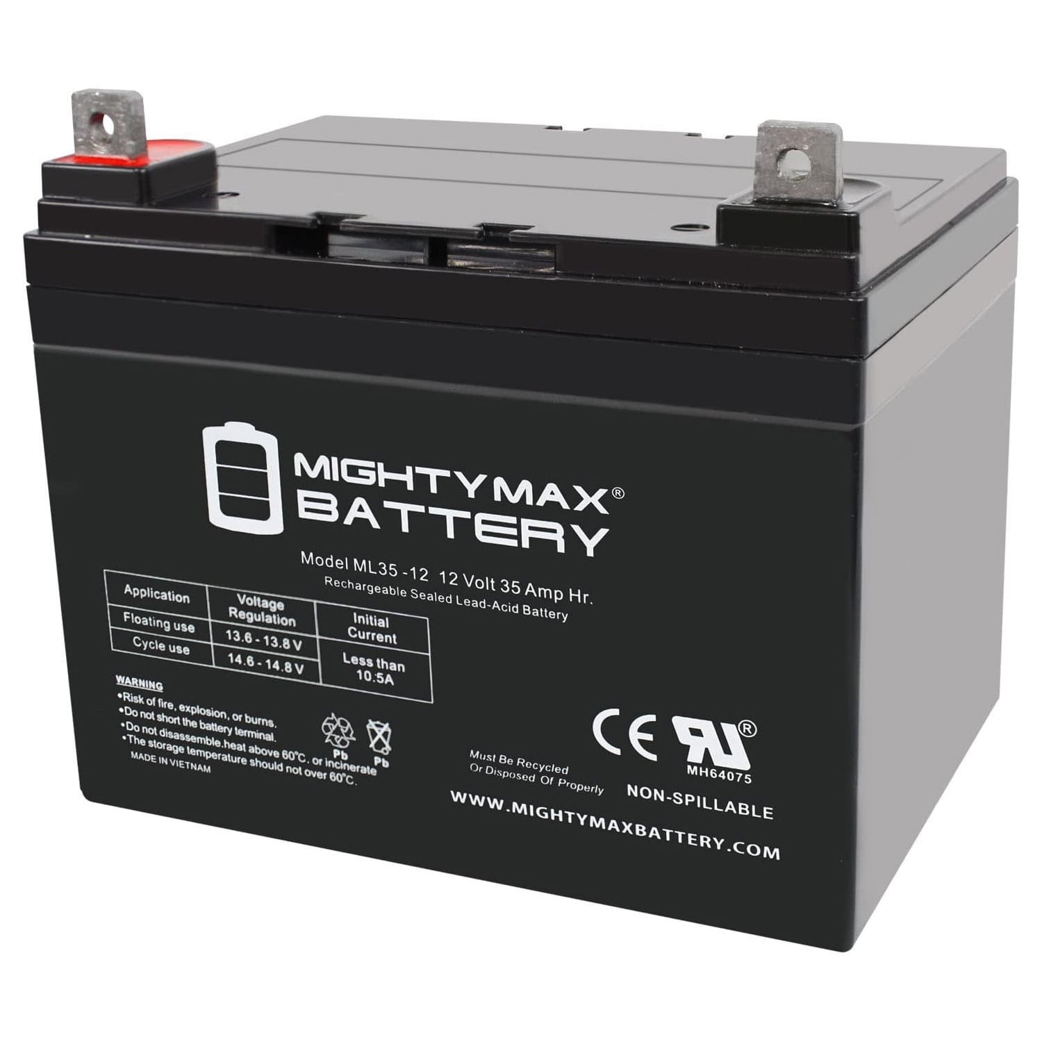 12V 35Ah SLA Replacement Battery compatible with Interstate DCM0035 ...