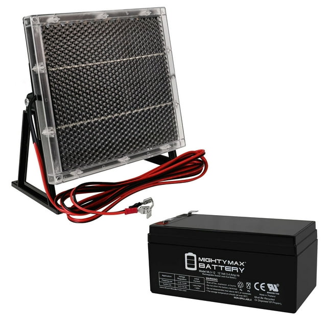 12V 3AH SLA Replaces DC Power Auto Control Systems + 12V Solar Panel ...