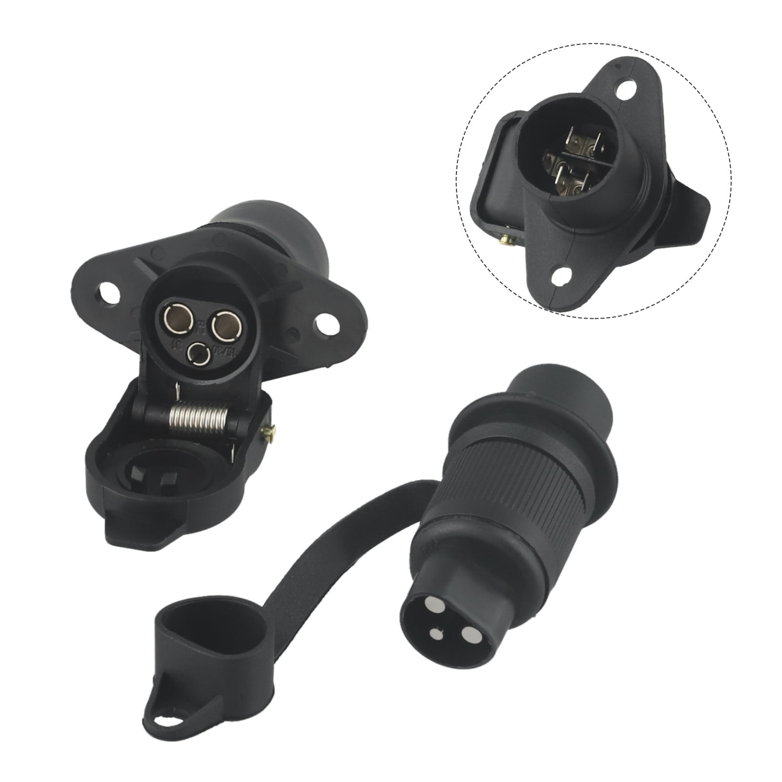 12V 3Pin Socket Trailer Adapter Power Cord Socket Connector For Truck ...